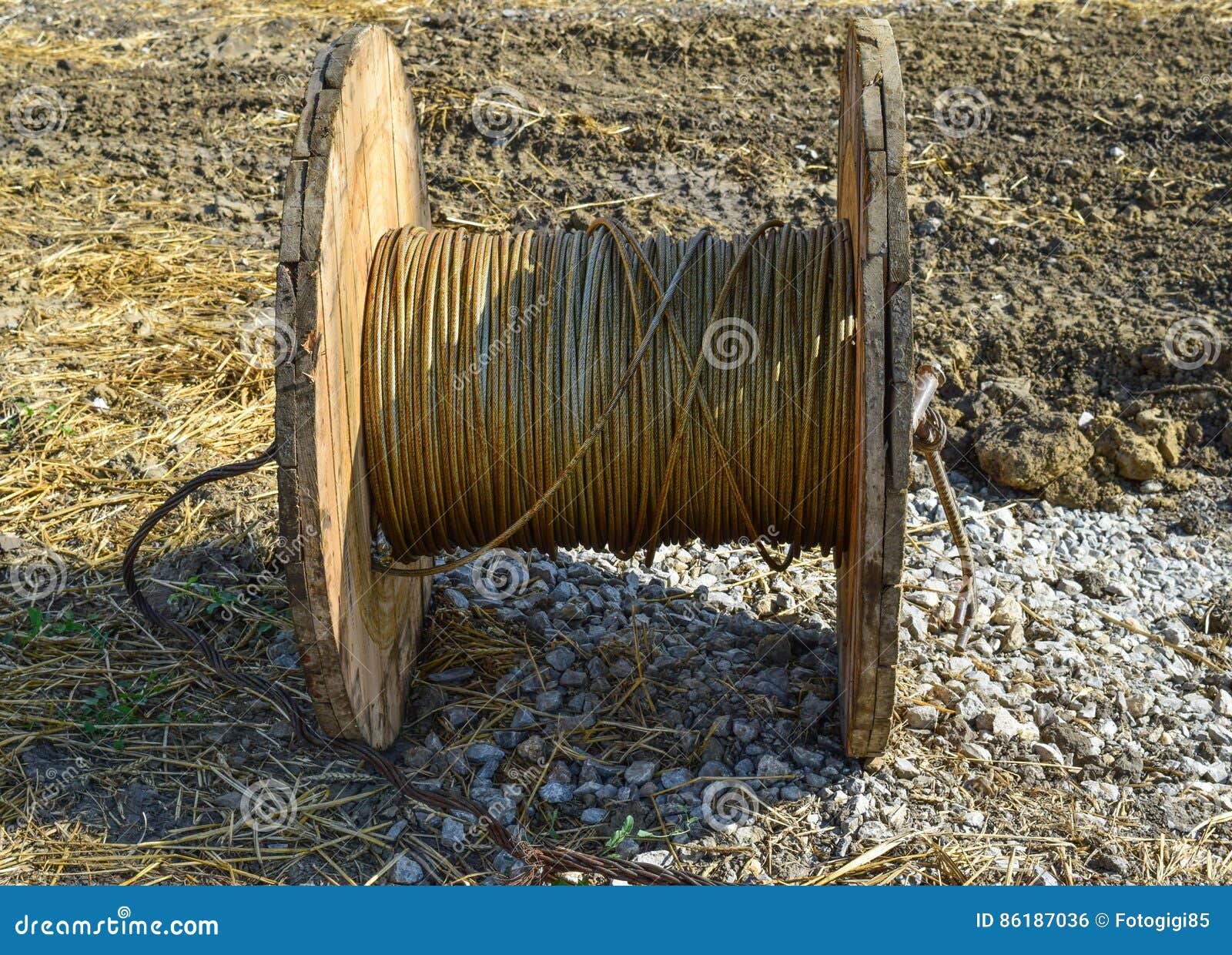The Unwinding of the High-voltage Wire from the Spool Storage Bay Stock ...