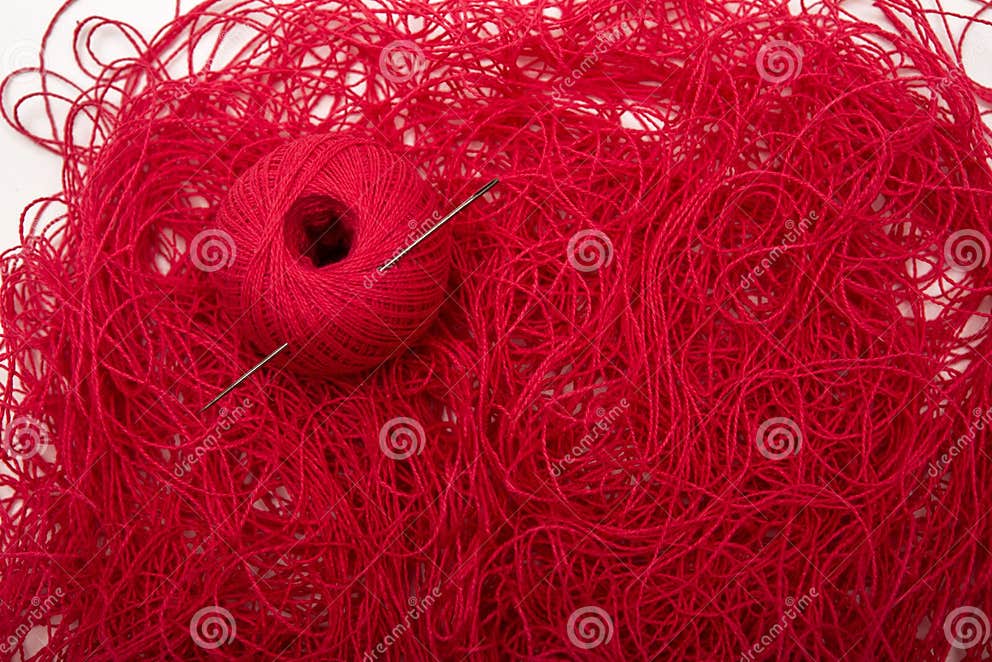 Red Threads on White Background Stock Image - Image of circle, blue ...