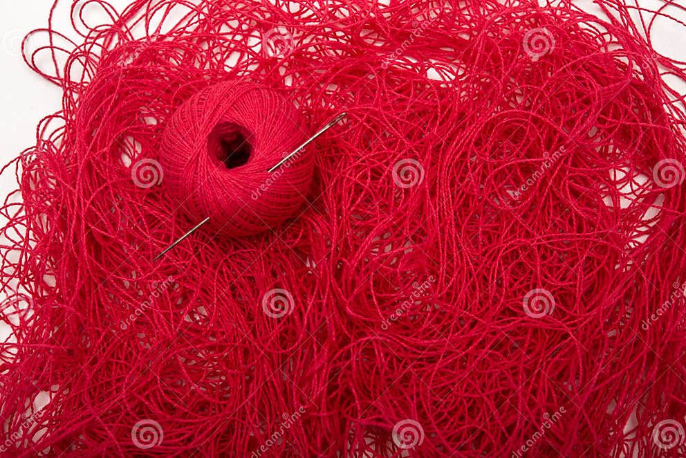 Red Threads on White Background Stock Image - Image of fiber, fashion ...