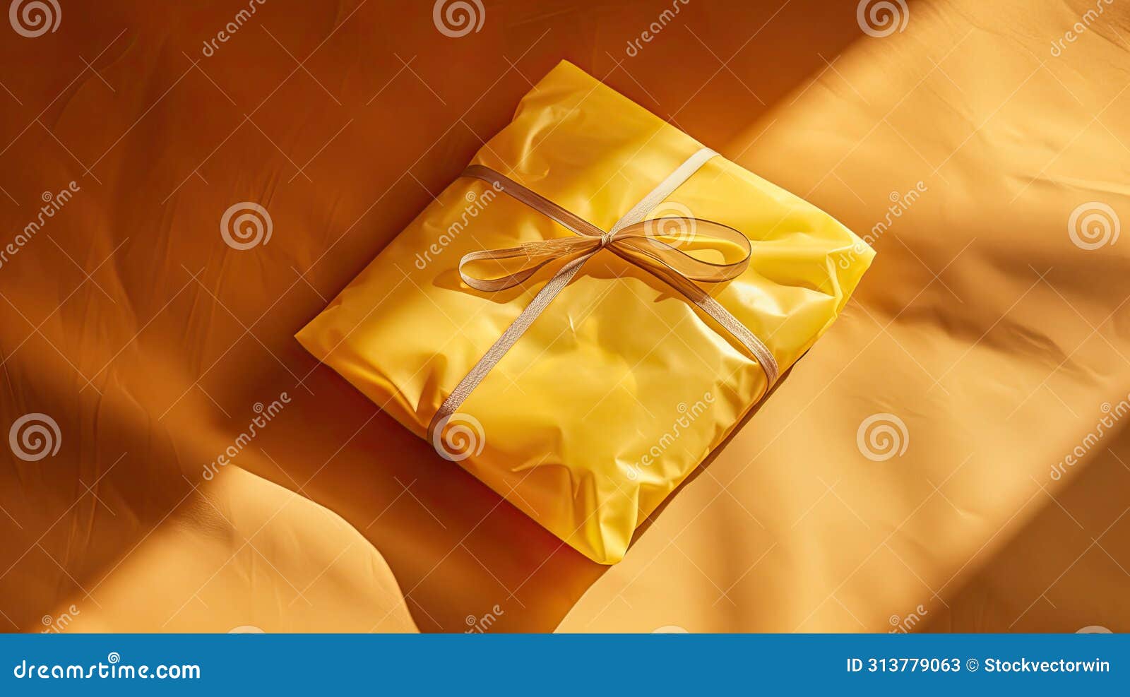 Unwrapped Package Yellow Background Stock Illustration - Illustration ...