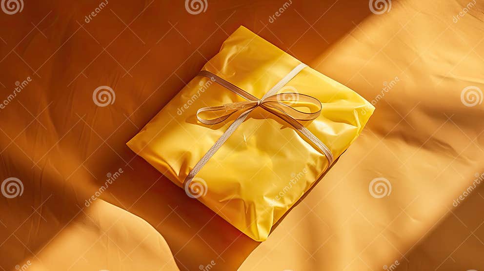 Unwrapped Package Yellow Background Stock Illustration - Illustration ...
