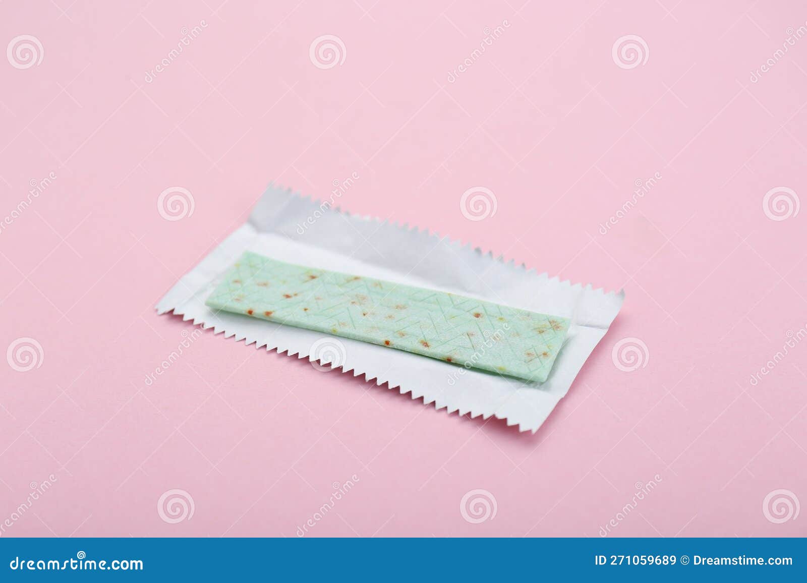 Unwrapped Stick of Chewing Gum on Pink Background, Closeup Stock Image ...