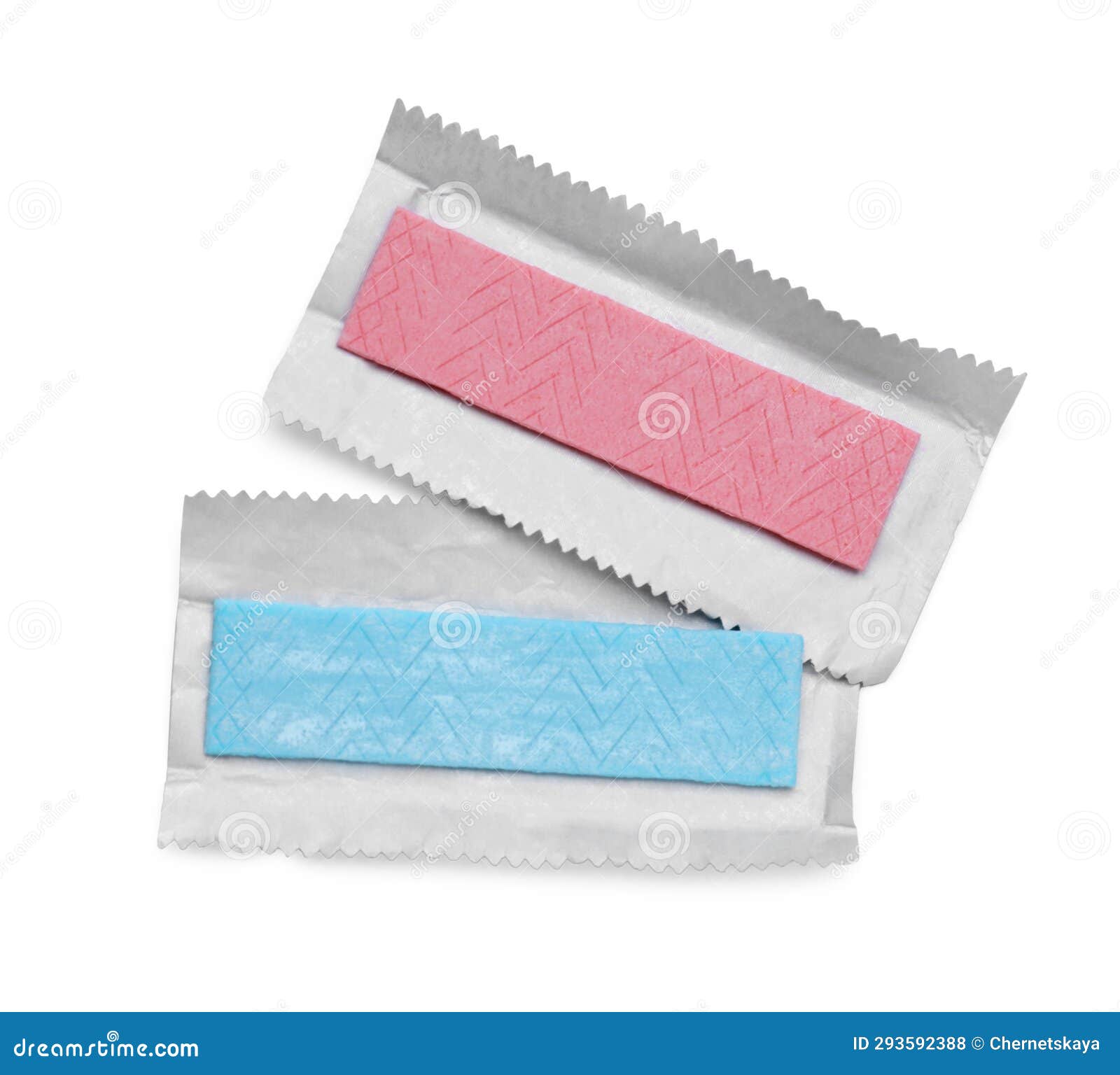 Unwrapped Sticks of Chewing Gum Isolated on White, Top View Stock Photo ...