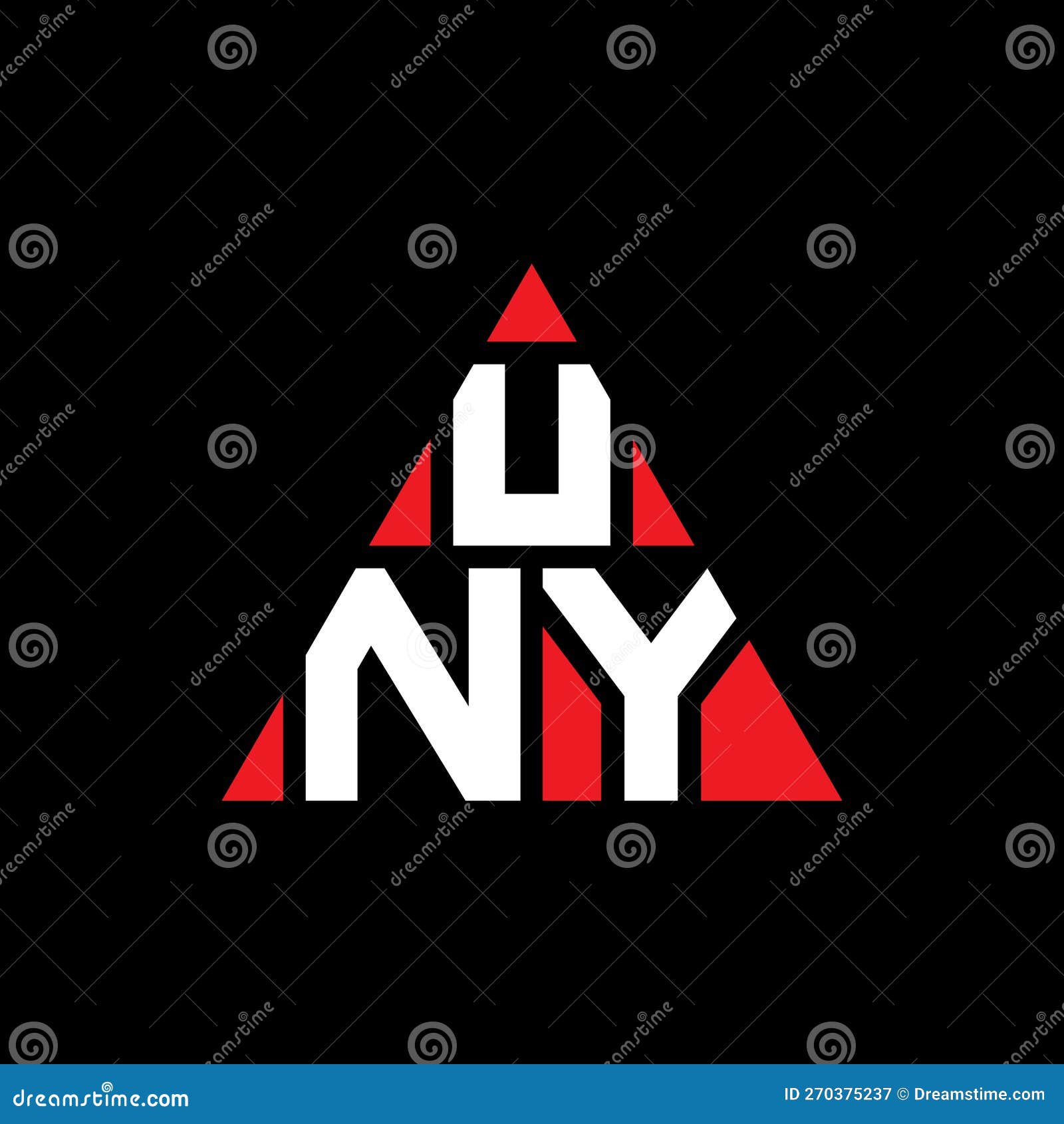 UNY Triangle Letter Logo Design with Triangle Shape. UNY Triangle Logo ...