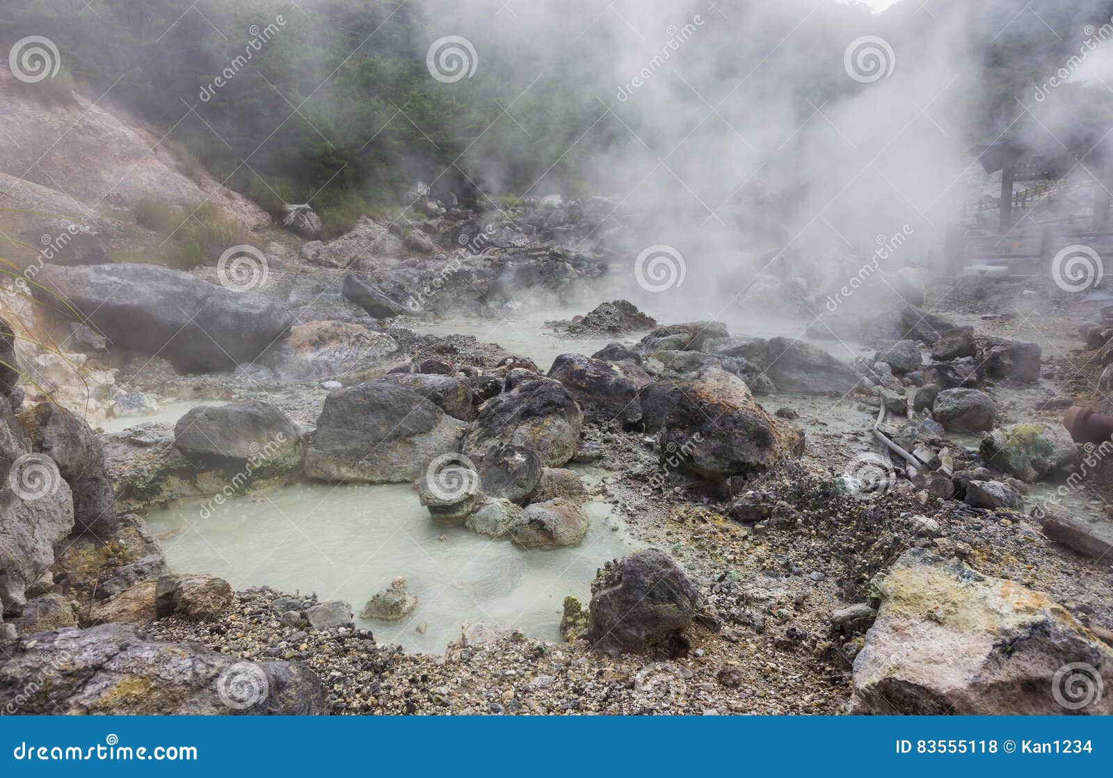 Unzen Hot Spring & Unzen Hell in Nagasaki, Kyushu. Stock Photo - Image ...