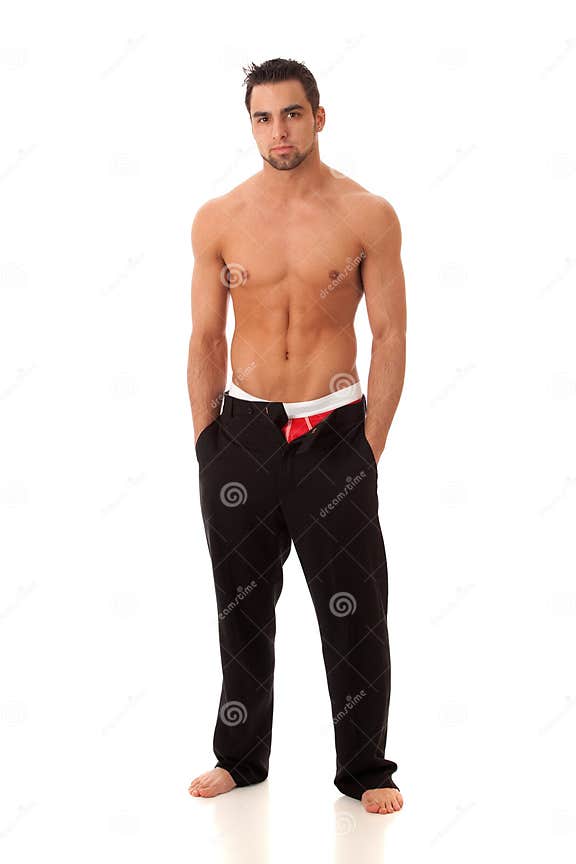 Unzipped Pants stock photo. Image of young, studio, underwear - 18211230