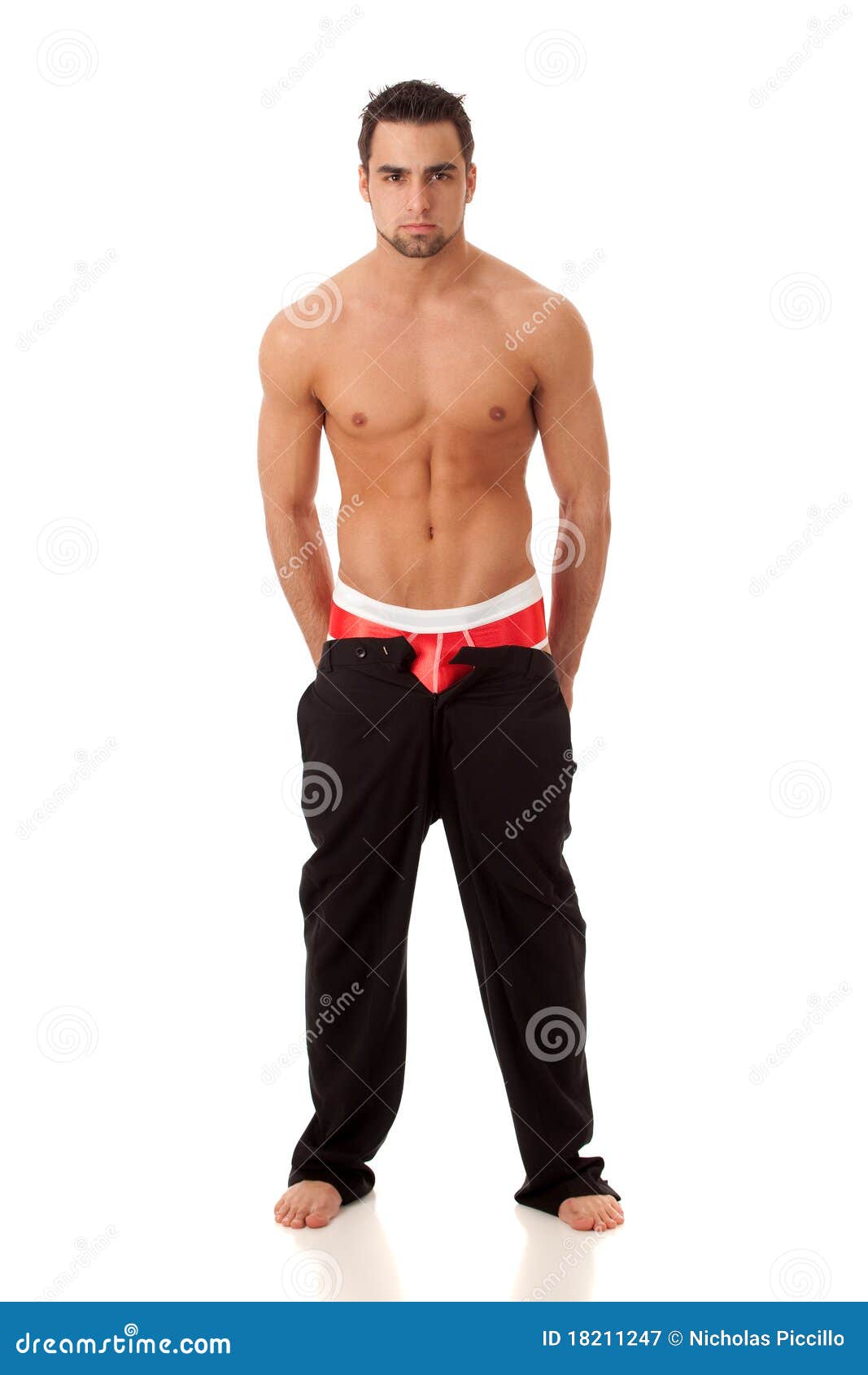 Unzipped Pants stock image. Image of undressing, briefs - 18211247