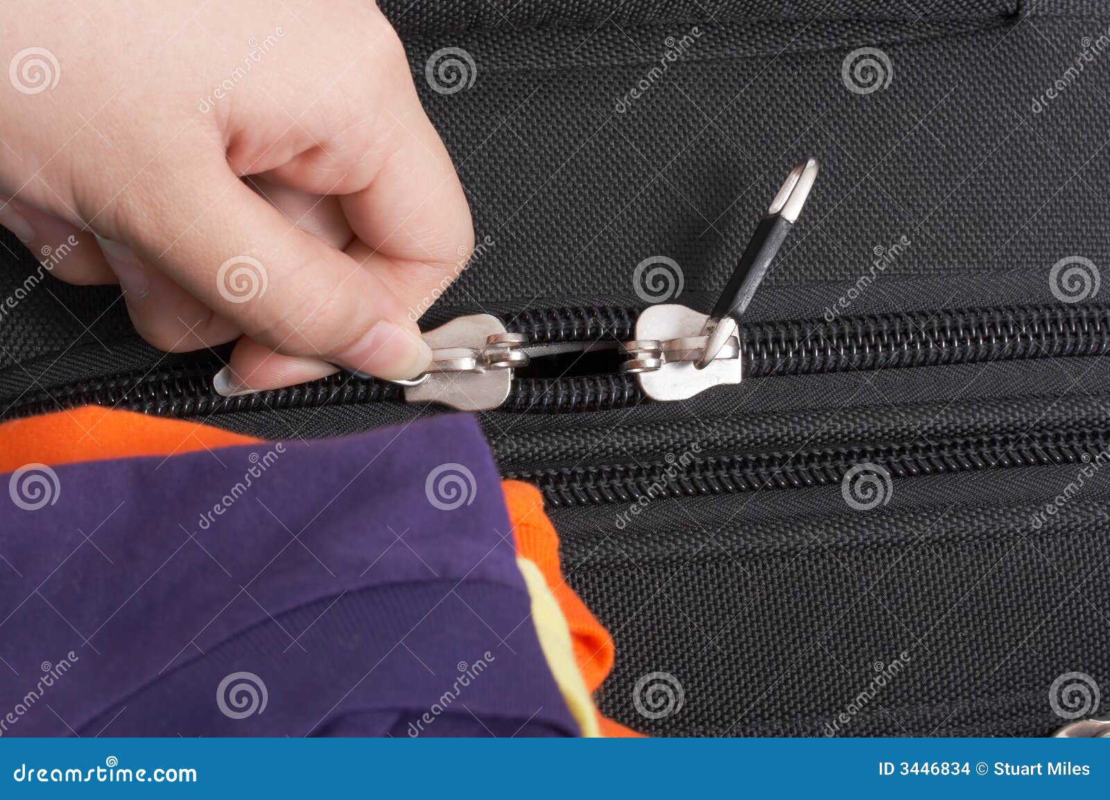 Unzipping stock photo. Image of shirts, luggage, clothing - 3446834