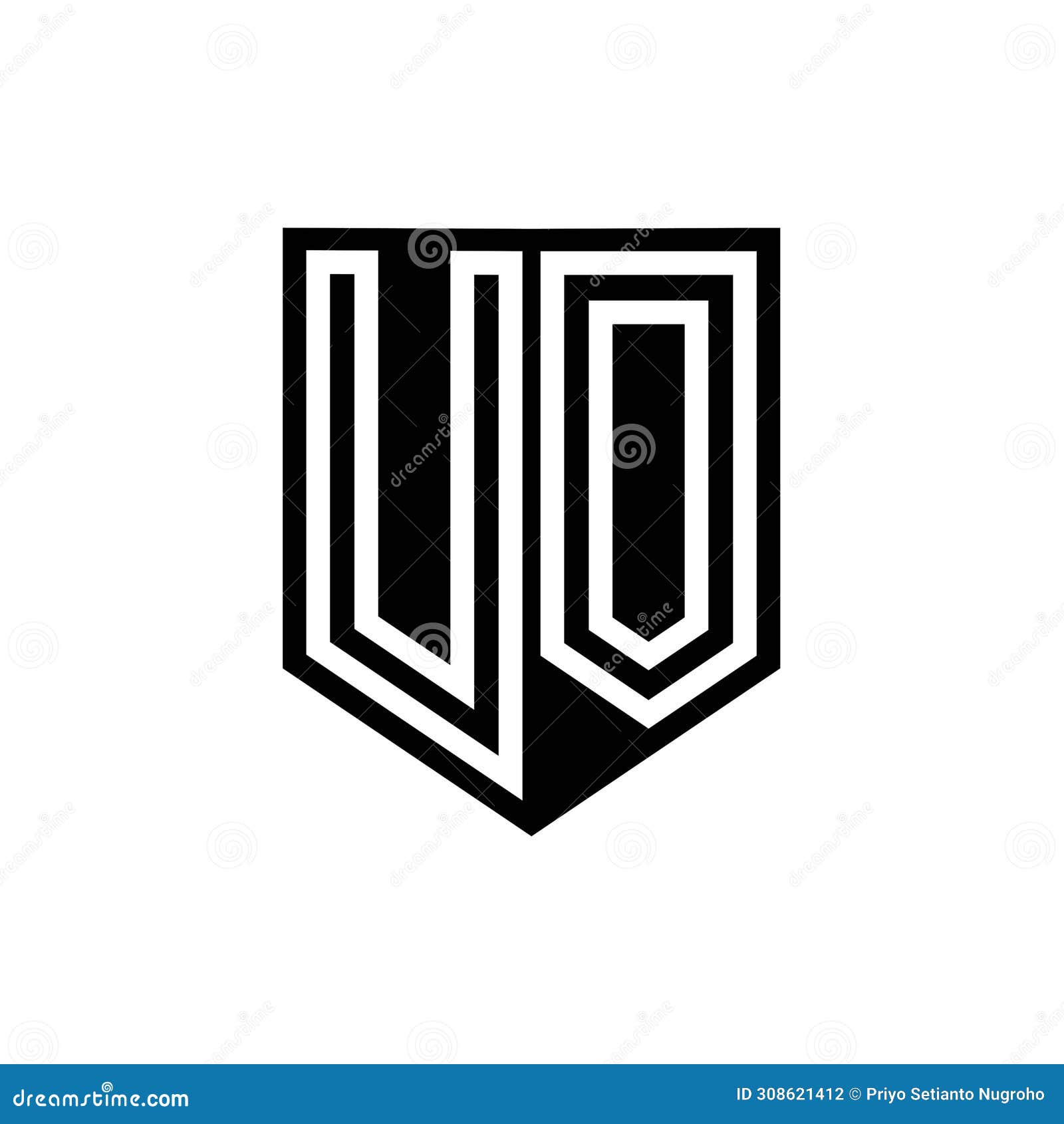UO Logo Monogram Shield Geometric White Line Inside Black Shield Color ...