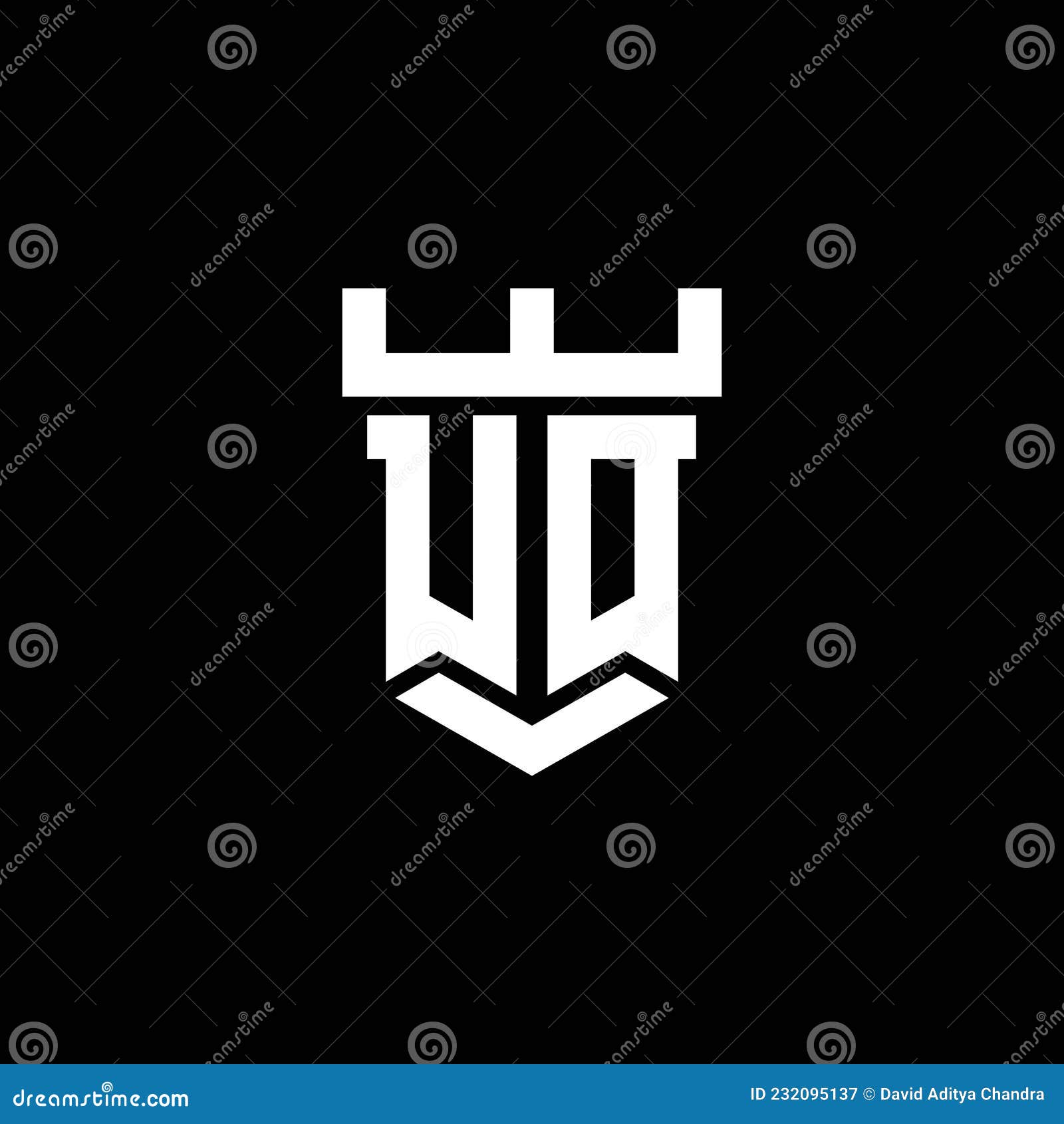 UO Logo Letter Castle Shape Style Stock Vector - Illustration of ...