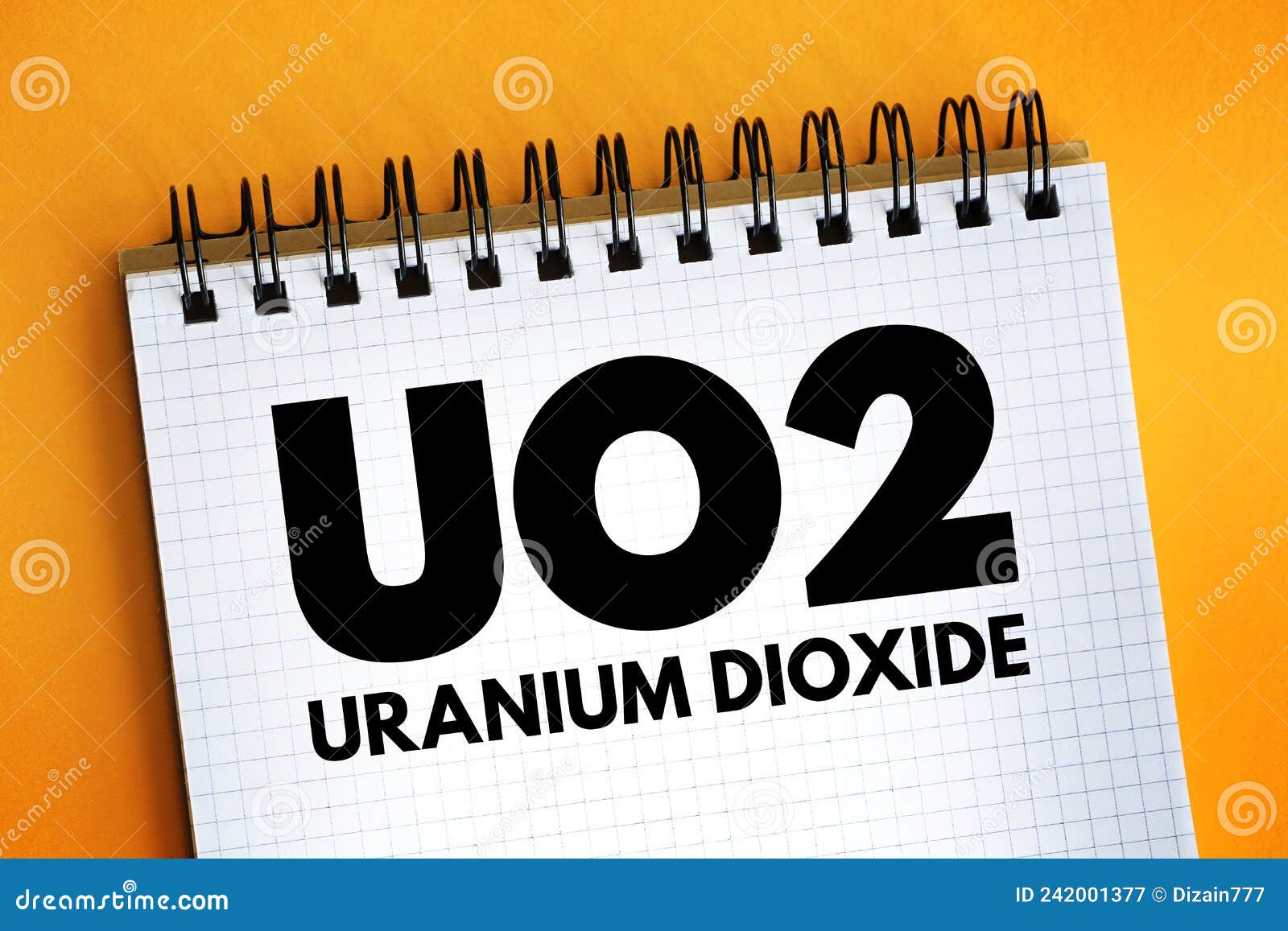 UO2 - Uranium Dioxide Acronym Text on Notepad, Abbreviation Concept ...
