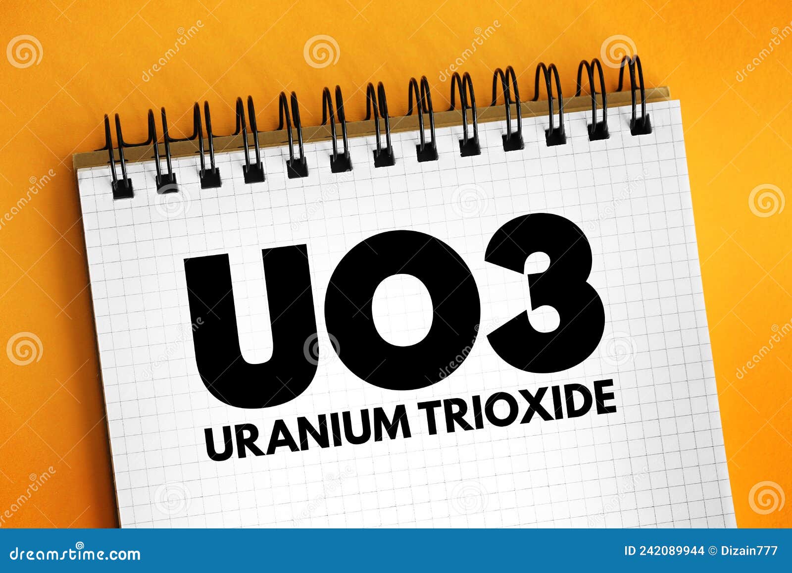 UO3 - Uranium Trioxide Acronym Text On Notepad, Abbreviation Concept ...