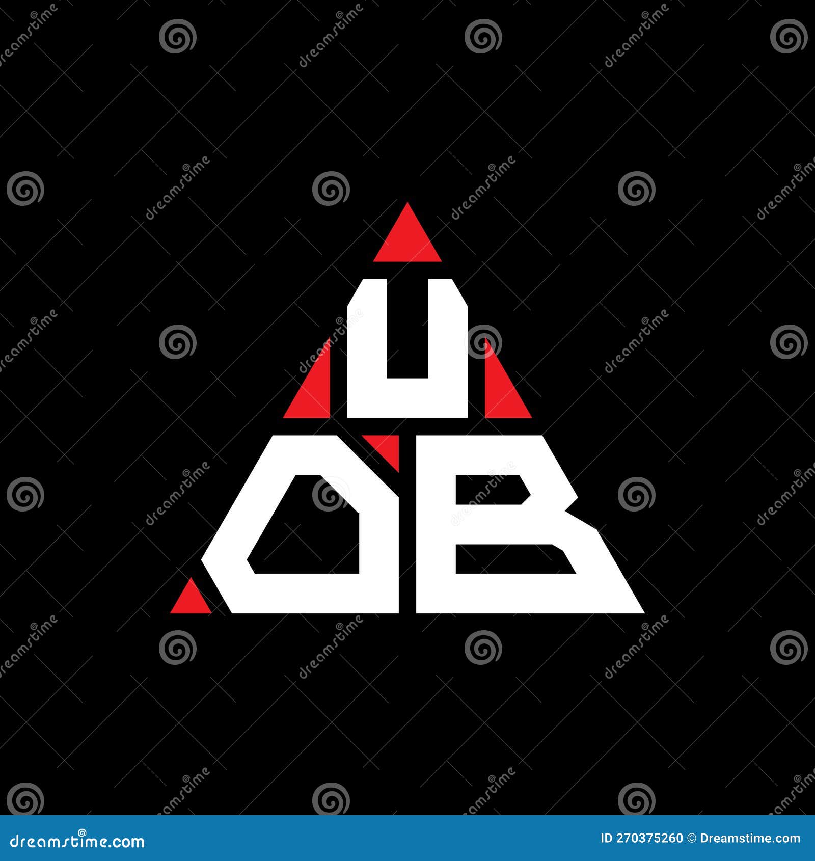UOB Triangle Letter Logo Design with Triangle Shape. UOB Triangle Logo ...