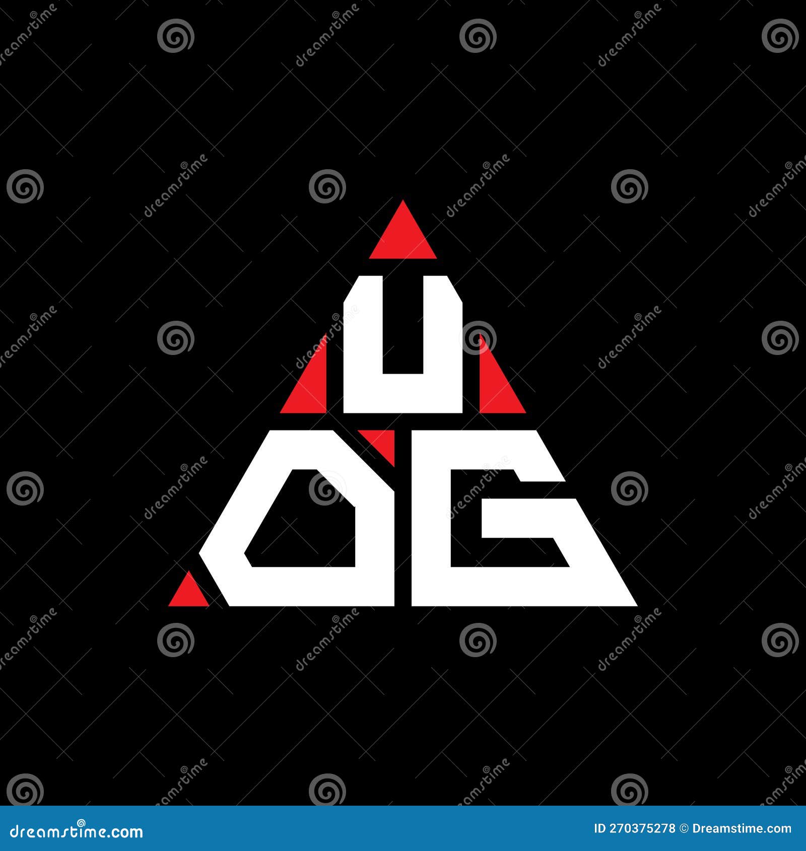 UOG Triangle Letter Logo Design with Triangle Shape. UOG Triangle Logo ...