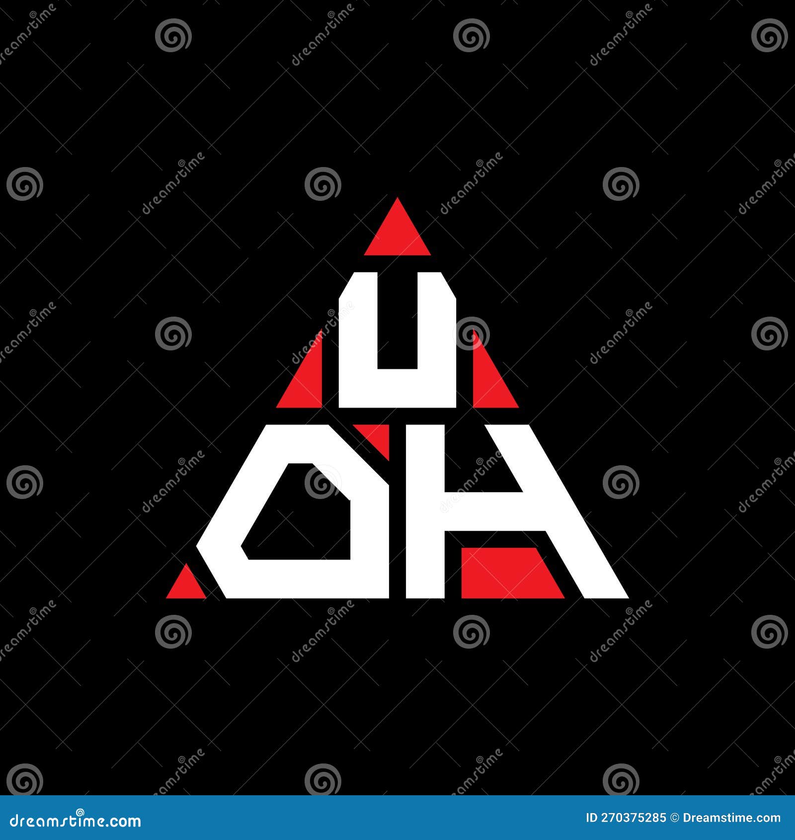UOH Triangle Letter Logo Design with Triangle Shape. UOH Triangle Logo ...