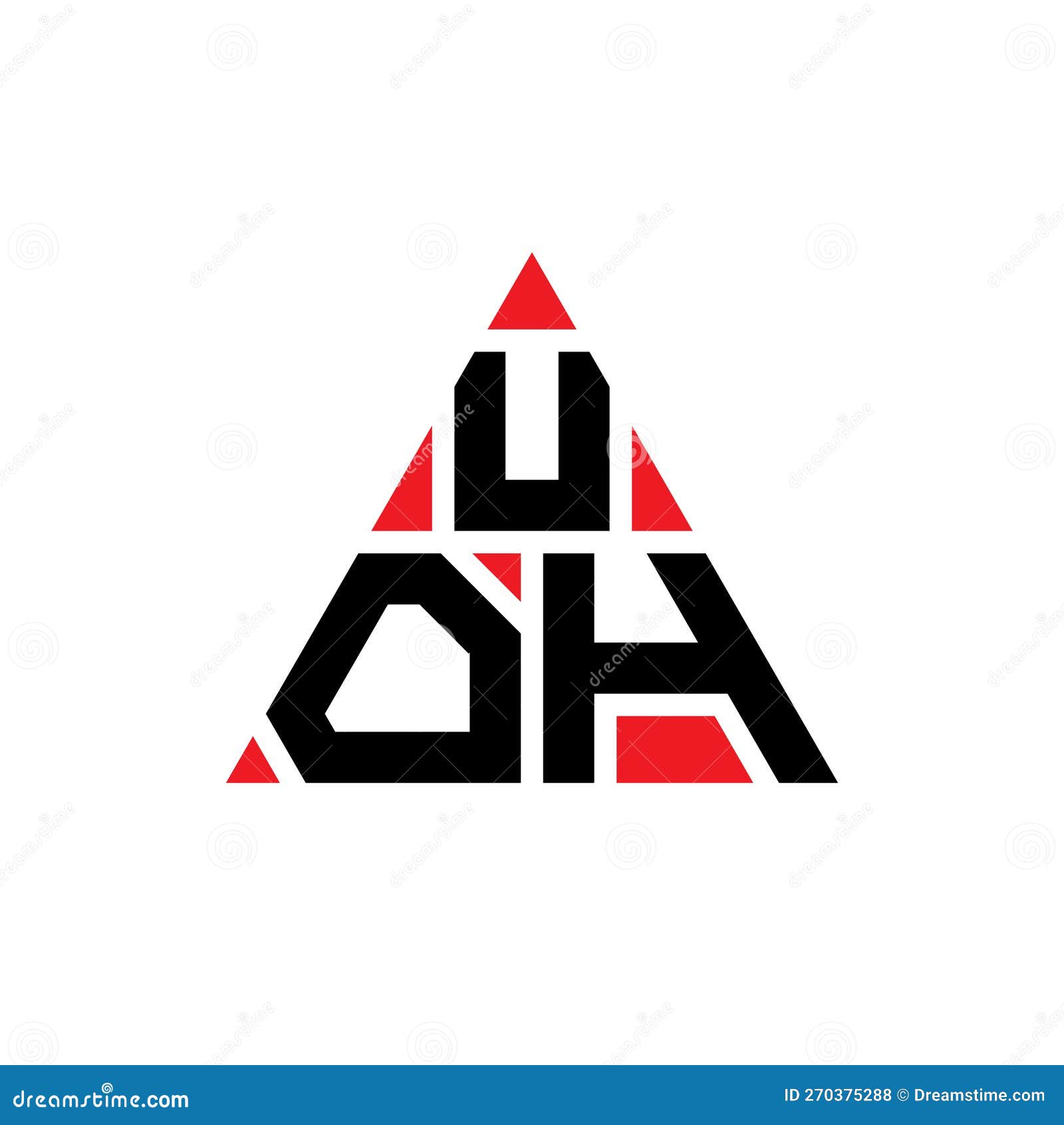 UOH Triangle Letter Logo Design with Triangle Shape. UOH Triangle Logo ...