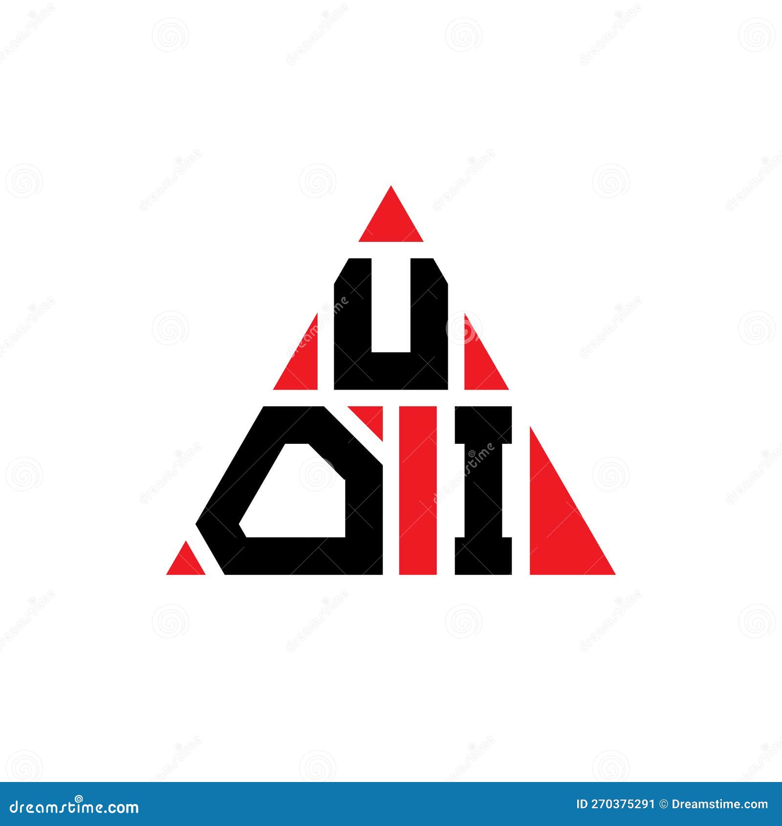 UOI Triangle Letter Logo Design with Triangle Shape. UOI Triangle Logo ...