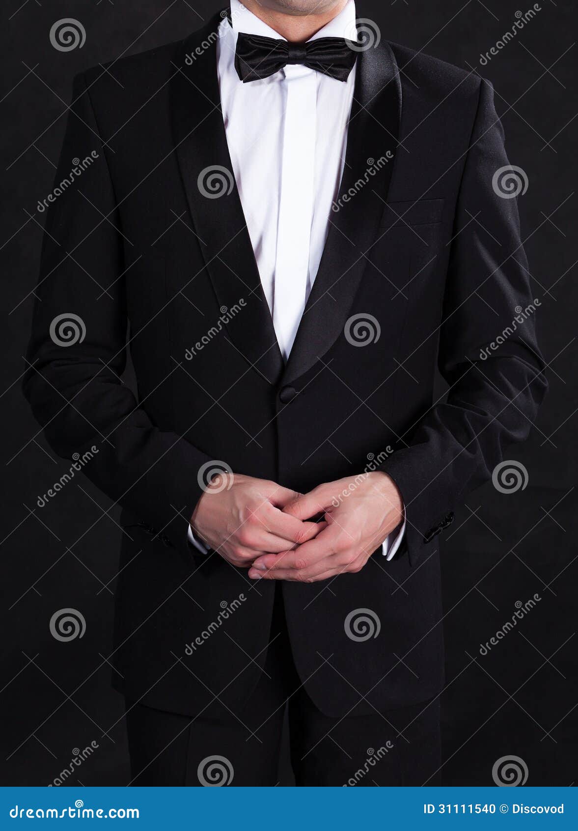 Uomo Alla Moda in Smoking Nero Elegante Fotografia Stock - Immagine di ...