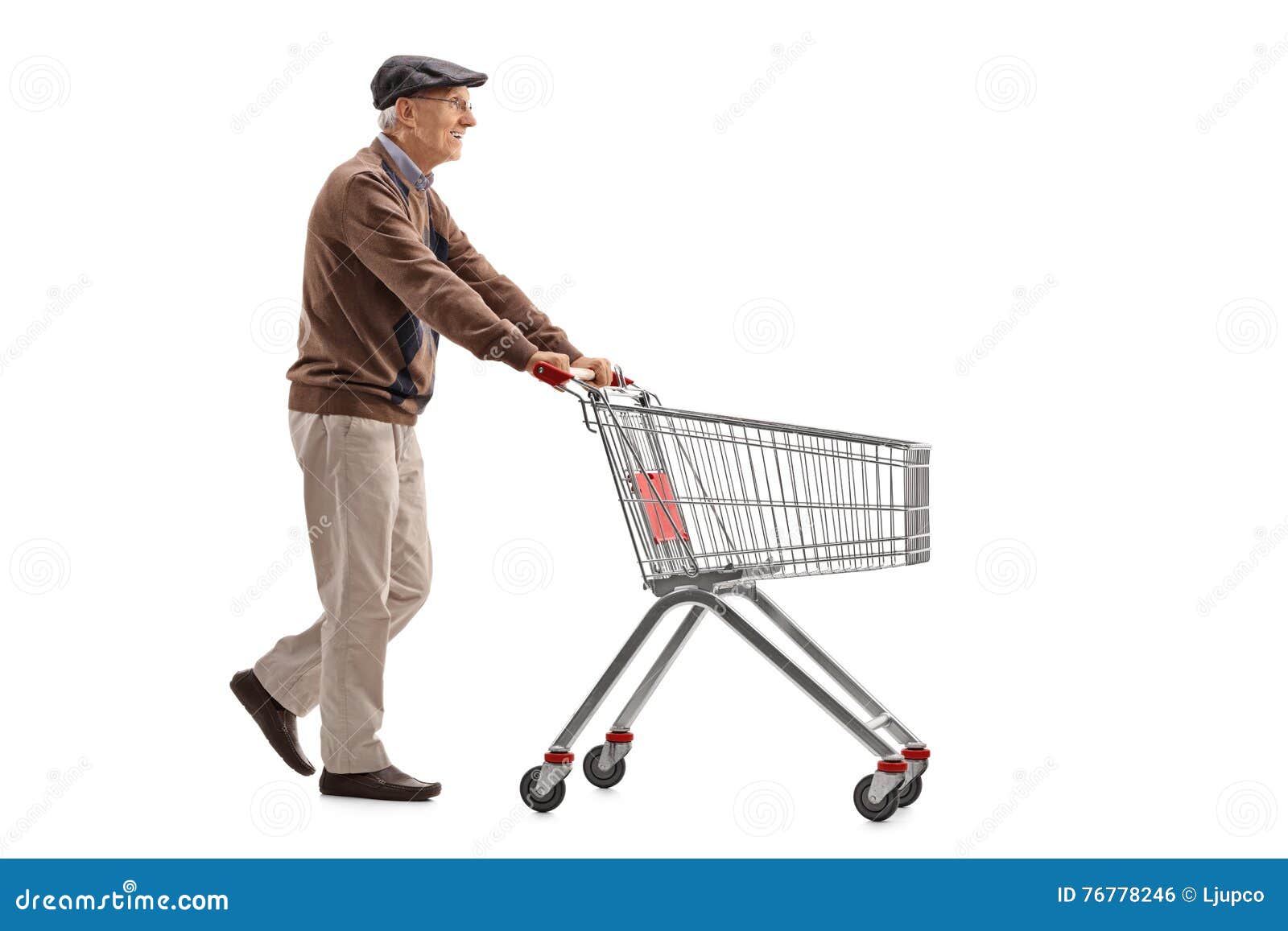 Uomo Anziano Che Spinge Un Carrello Fotografia Stock - Immagine di ...