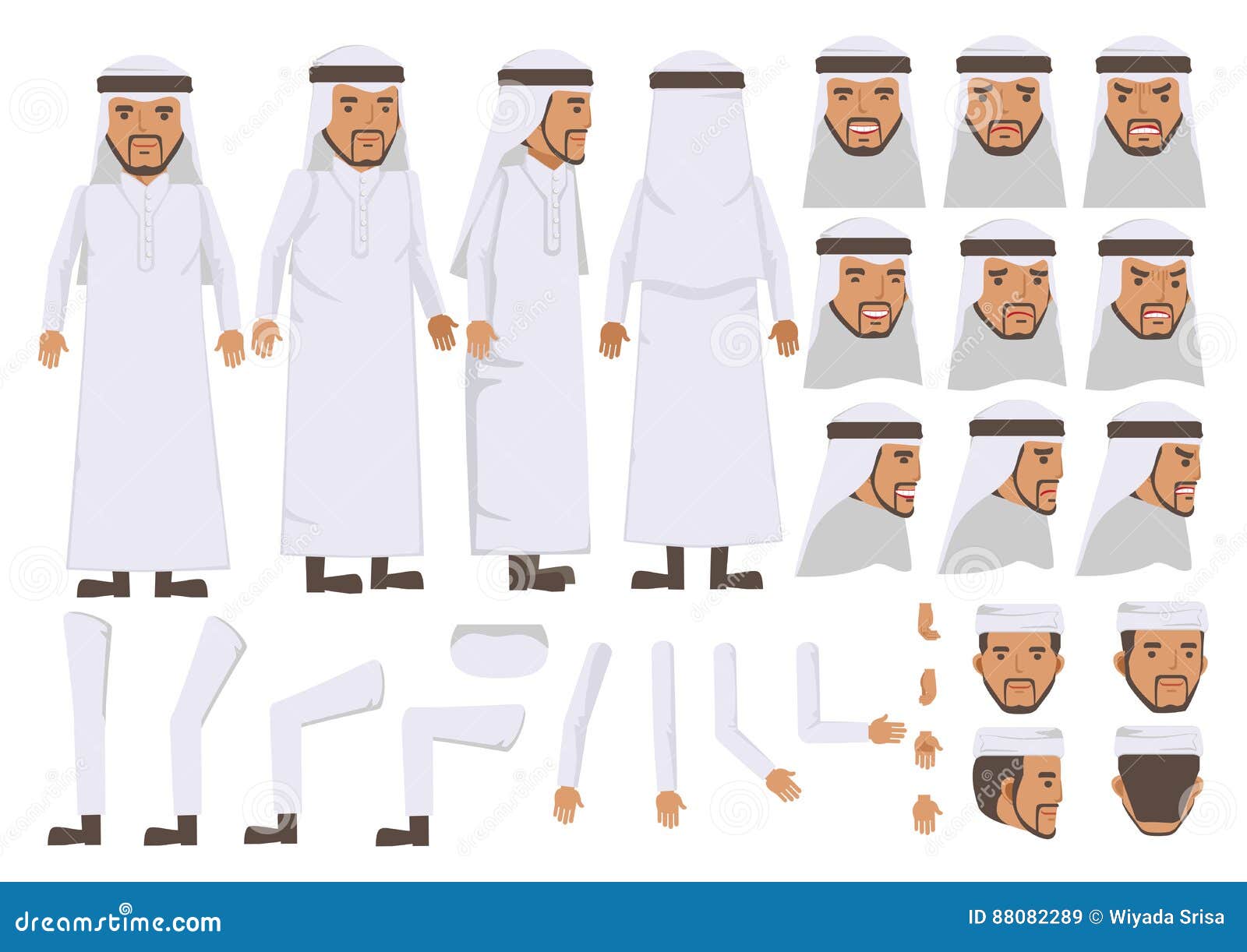 Uomo arabo illustrazione vettoriale. Illustrazione di sfondo - 88082289