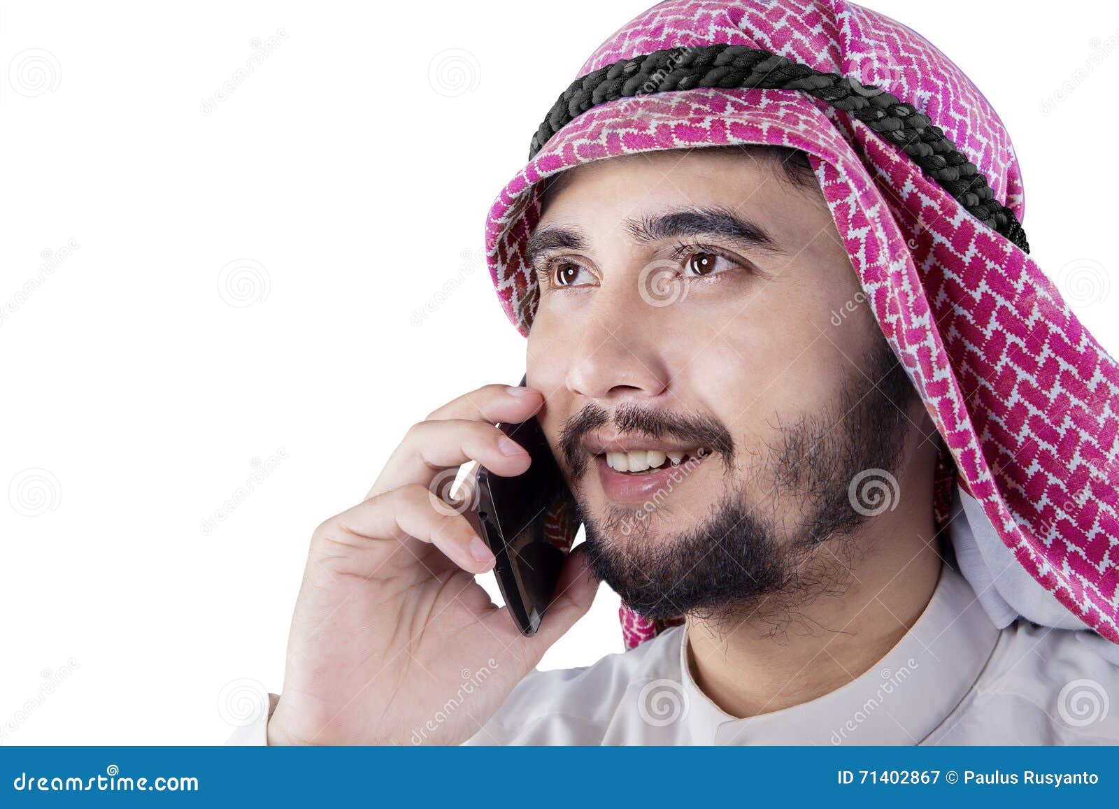 Uomo Arabo Che Parla Sul Cellulare Immagine Stock - Immagine di faccia ...