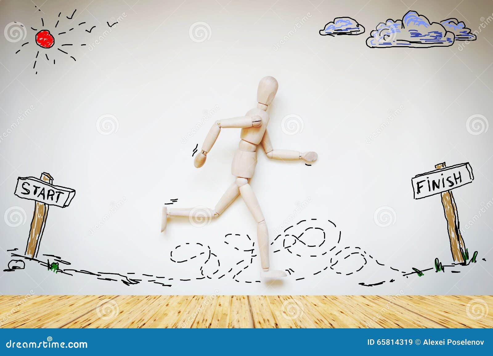 Uomo Che Corre Dall'inizio Alla Fine Immagine Stock - Immagine di ...