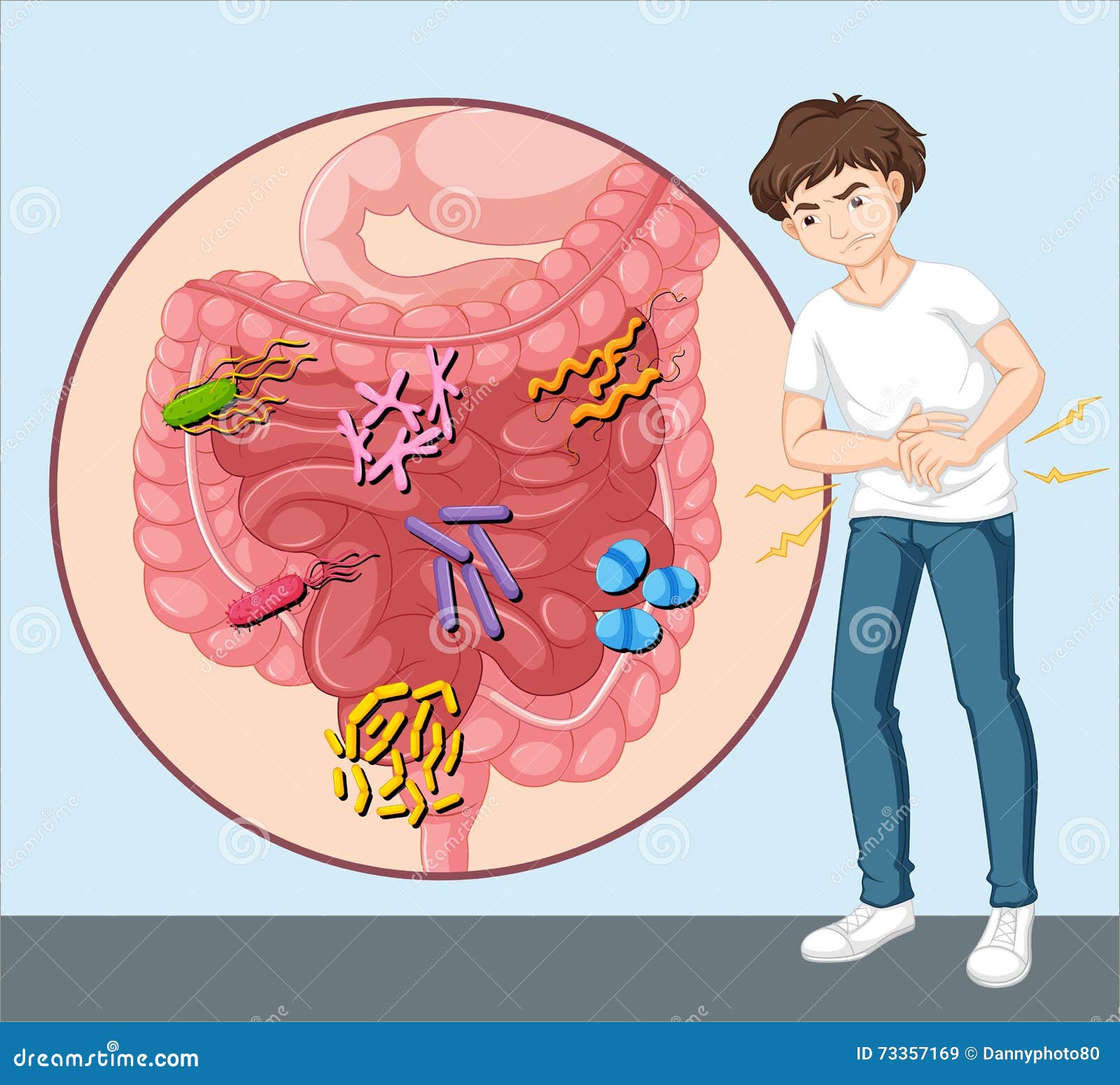 Uomo Che Ha Intossicazione Alimentare Illustrazione Vettoriale ...
