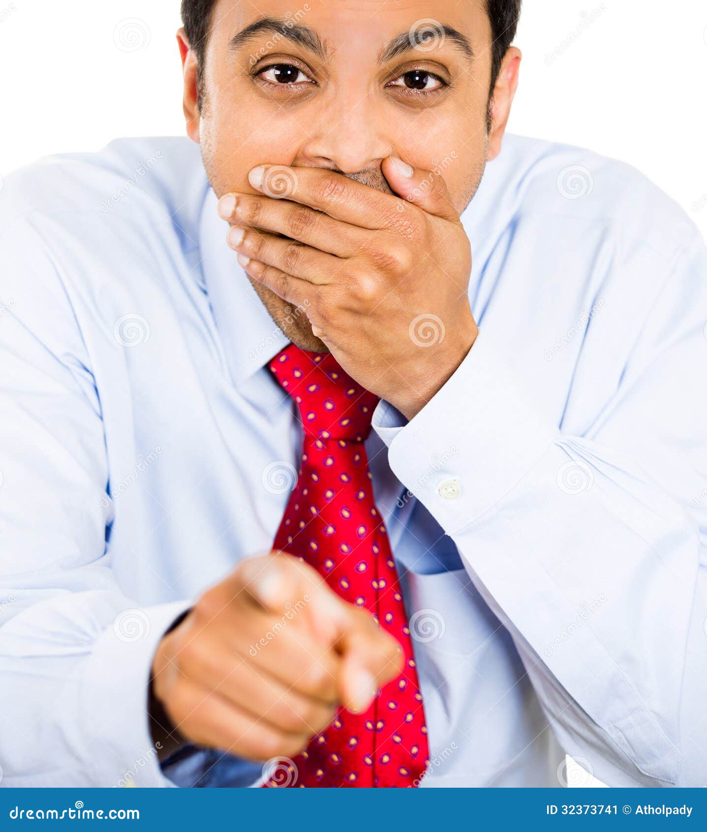 Uomo che indica e che ride immagine stock. Immagine di ridere - 32373741