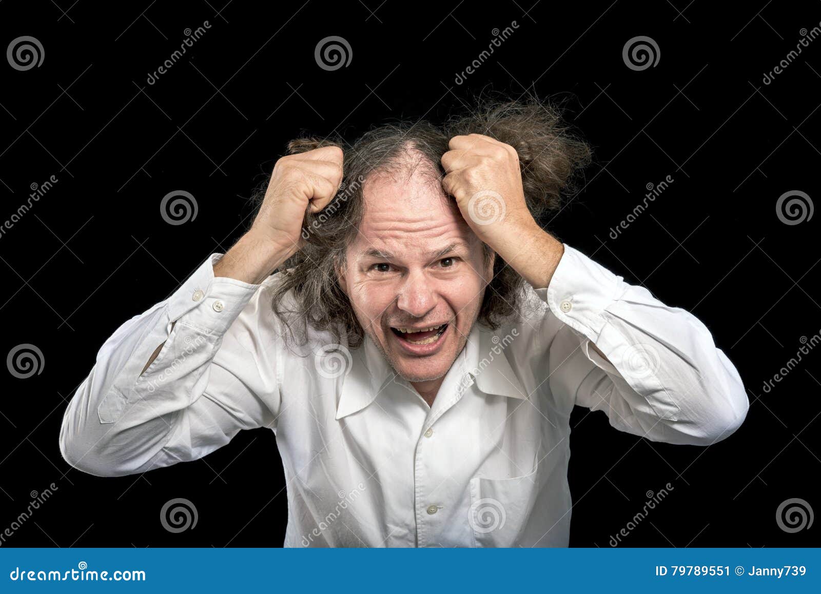Uomo Che Strappa I Suoi Capelli Immagine Stock - Immagine di commercio ...