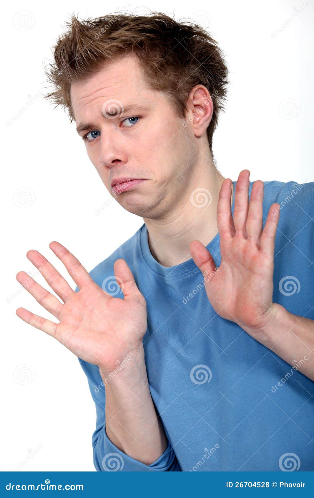 Uomo codardo fotografia stock. Immagine di espressione - 26704528