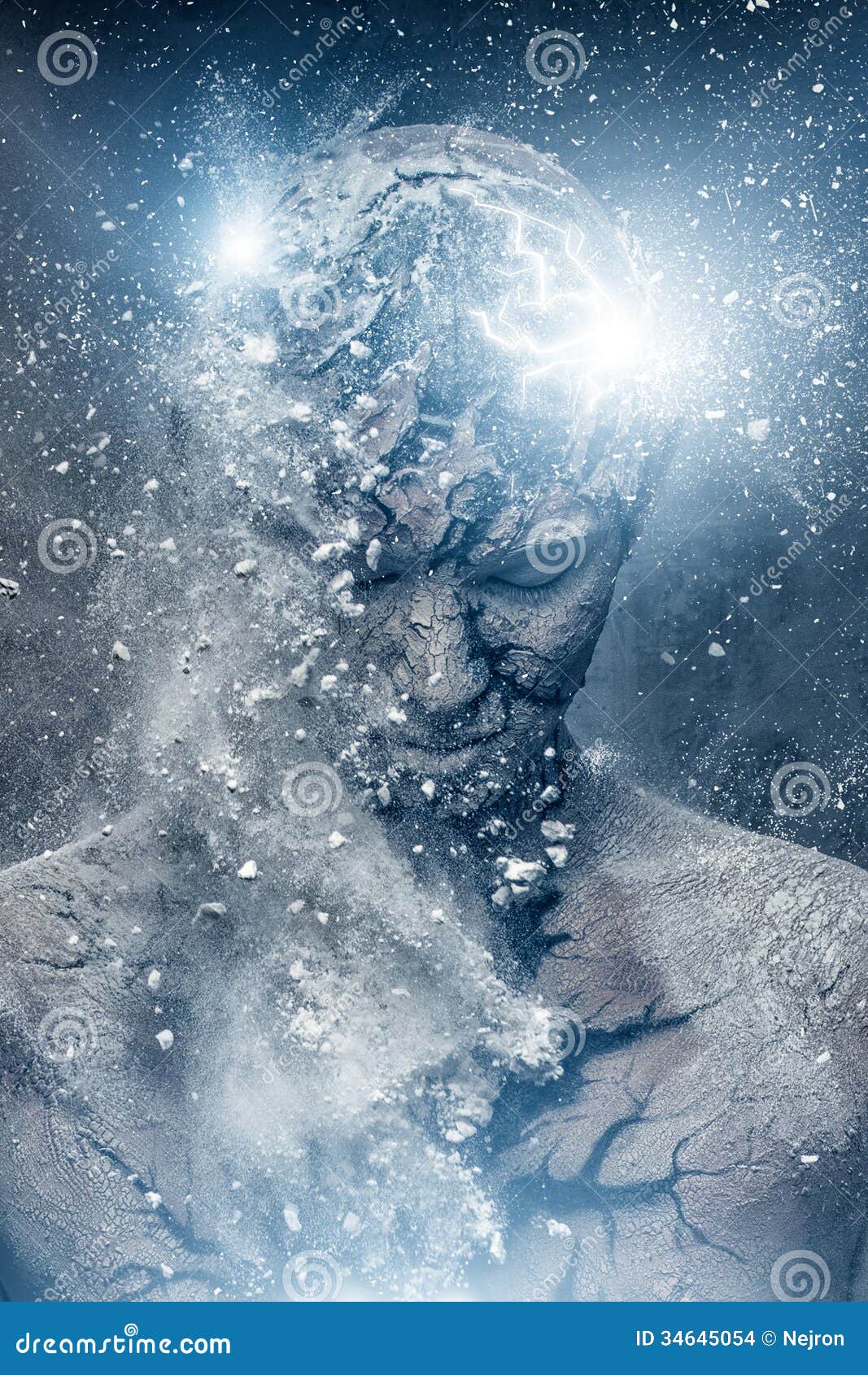 Uomo con body art fotografia stock. Immagine di umano - 34645054