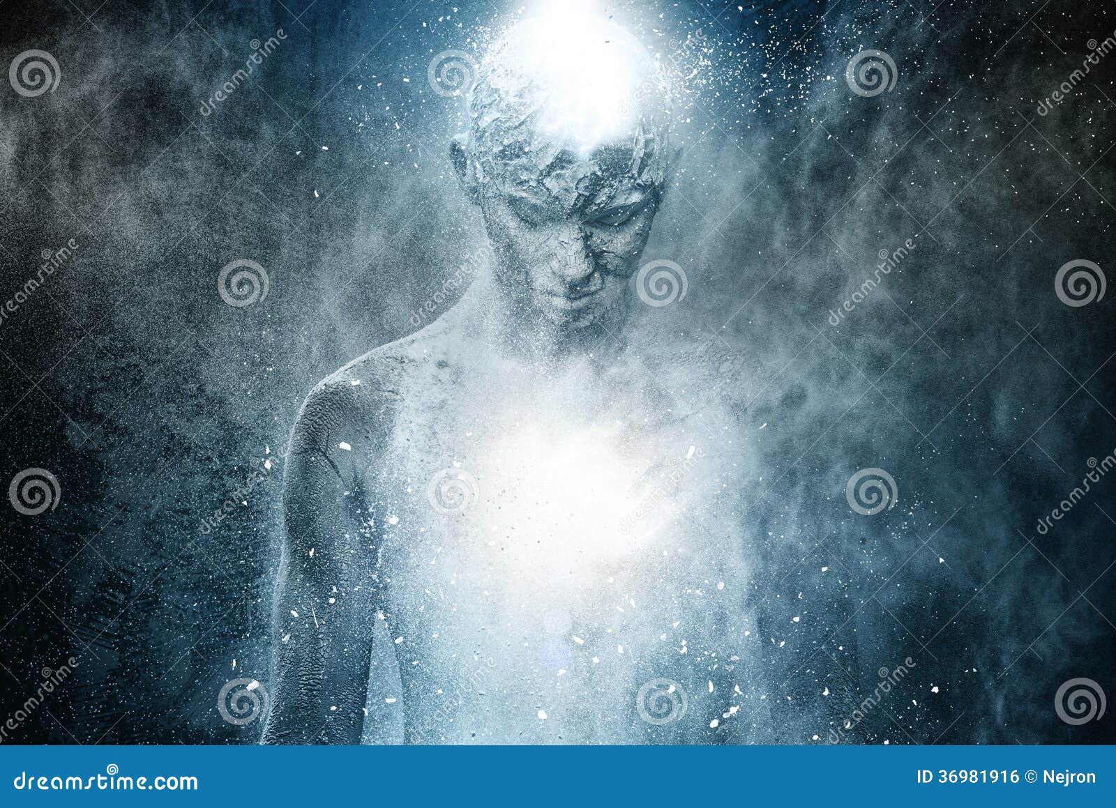 Uomo con body art fotografia stock. Immagine di umano - 36981916