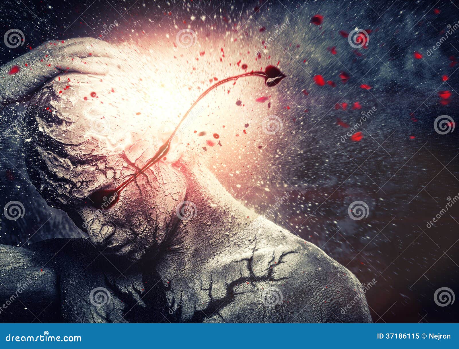 Uomo con body art immagine stock. Immagine di incandescenza - 37186115