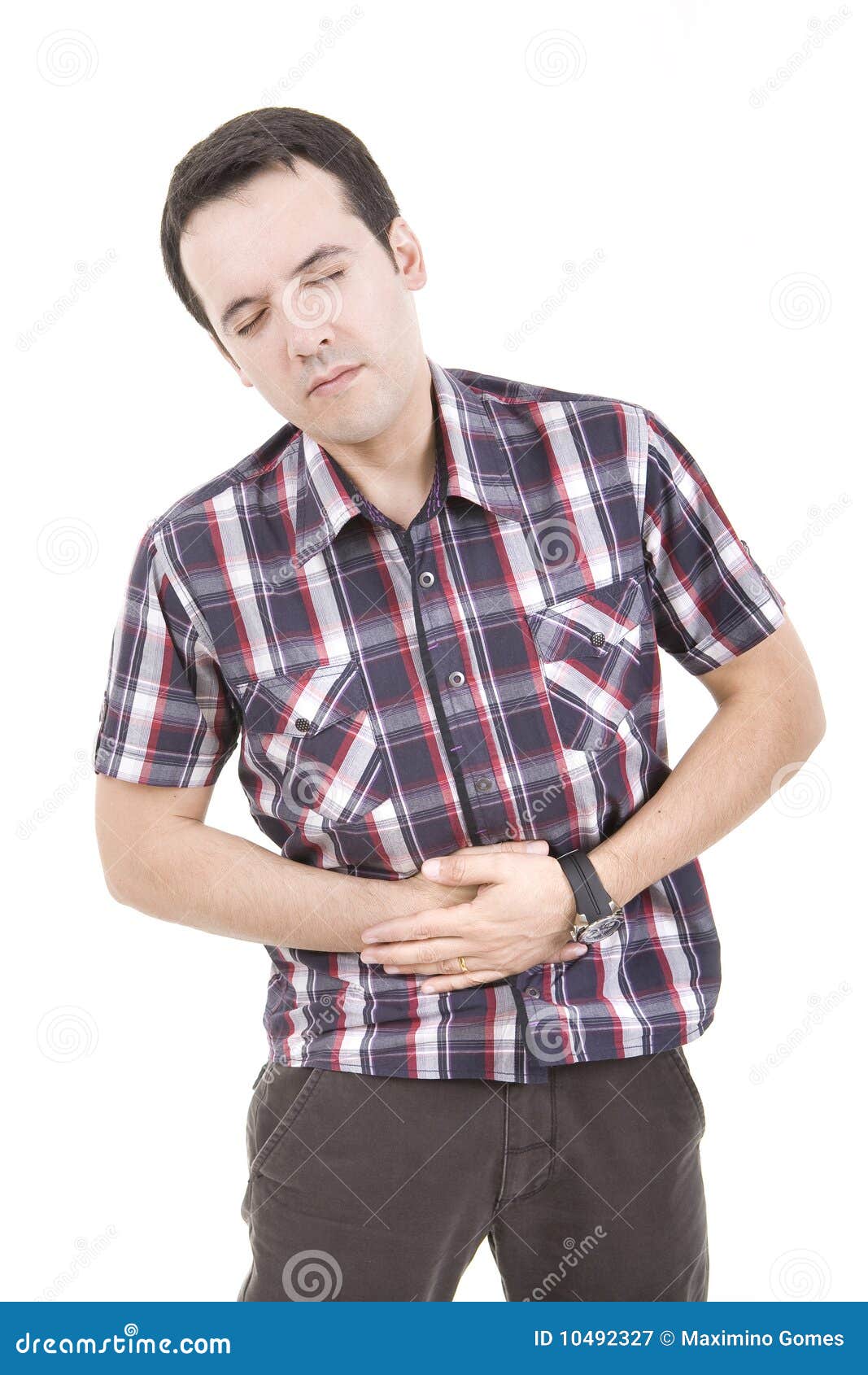 Uomo Con I Dolori Addominali Immagine Stock - Immagine di addome ...