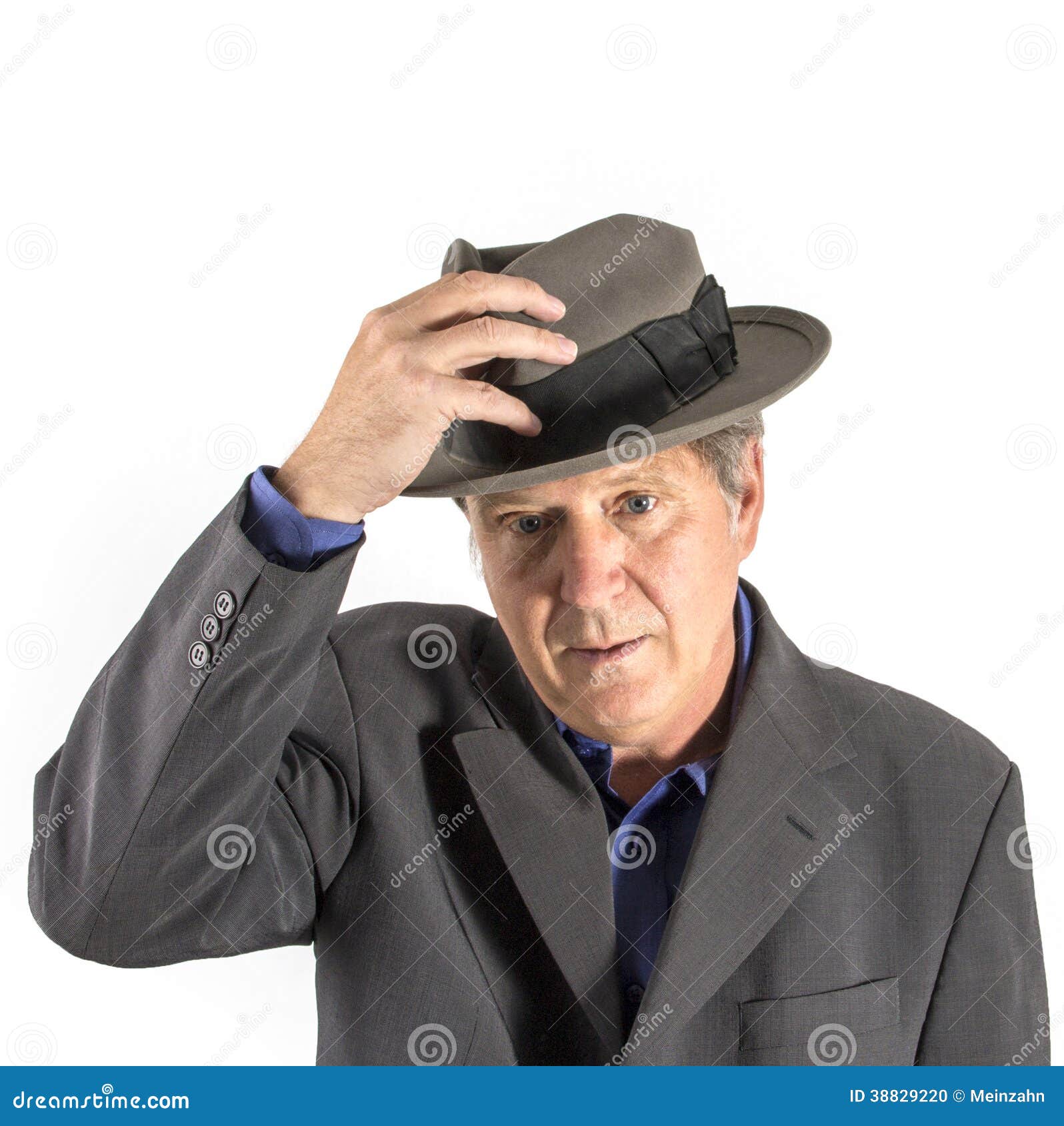 Uomo Con Il Cappello in Vestito Elegante Fotografia Stock - Immagine di ...