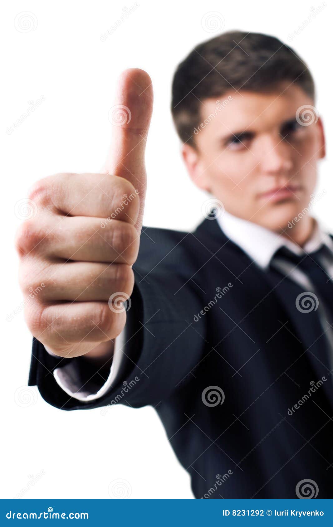 Uomo con il pollice su fotografia stock. Immagine di accosenta - 8231292