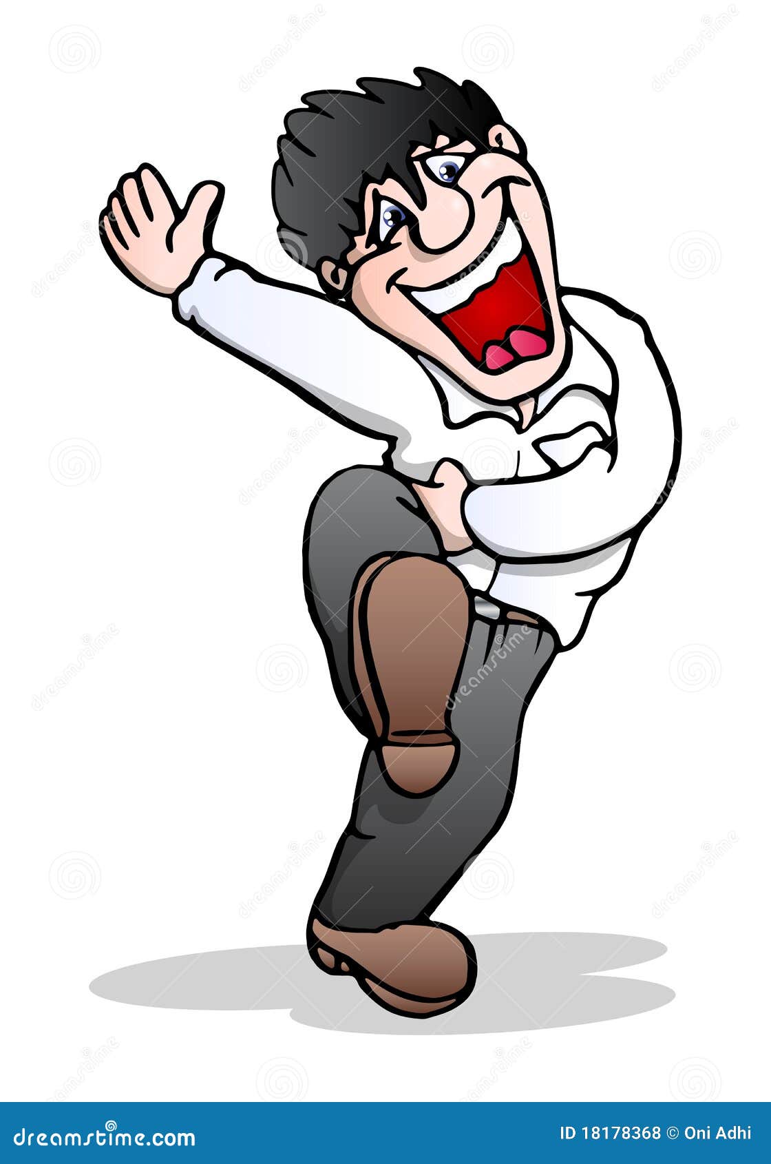 Uomo D'affari Che Ride Alto Fuori Illustrazione di Stock ...