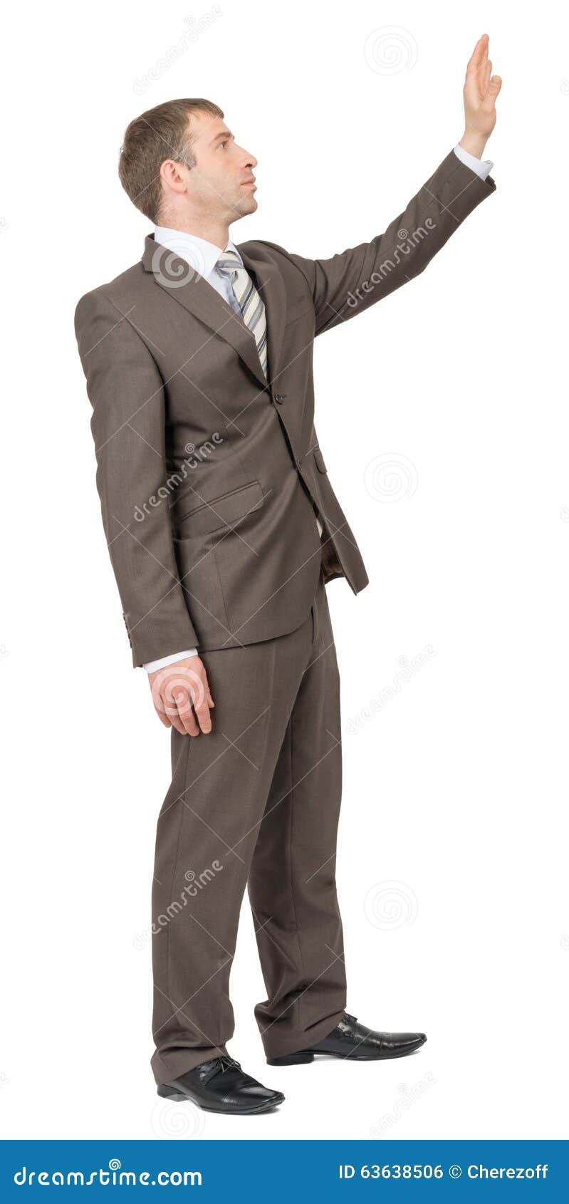 Uomo D'affari Con Il Braccio Alzato Fotografia Stock - Immagine di ...