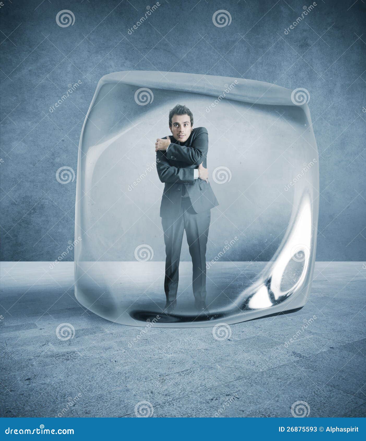 Uomo d'affari congelato immagine stock. Immagine di congelato - 26875593