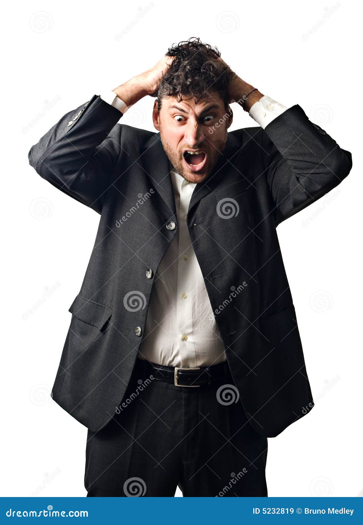 Uomo d'affari pazzesco immagine stock. Immagine di maschio - 5232819