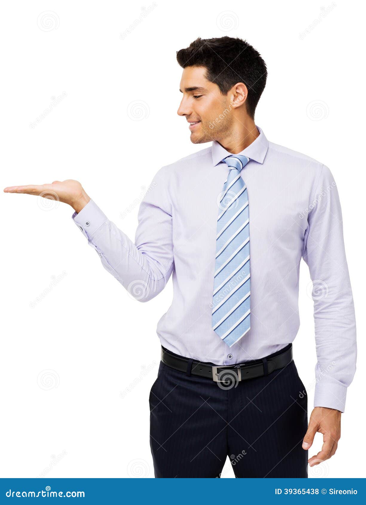 Uomo D'affari Presenting Invisible Product Fotografia Stock - Immagine ...