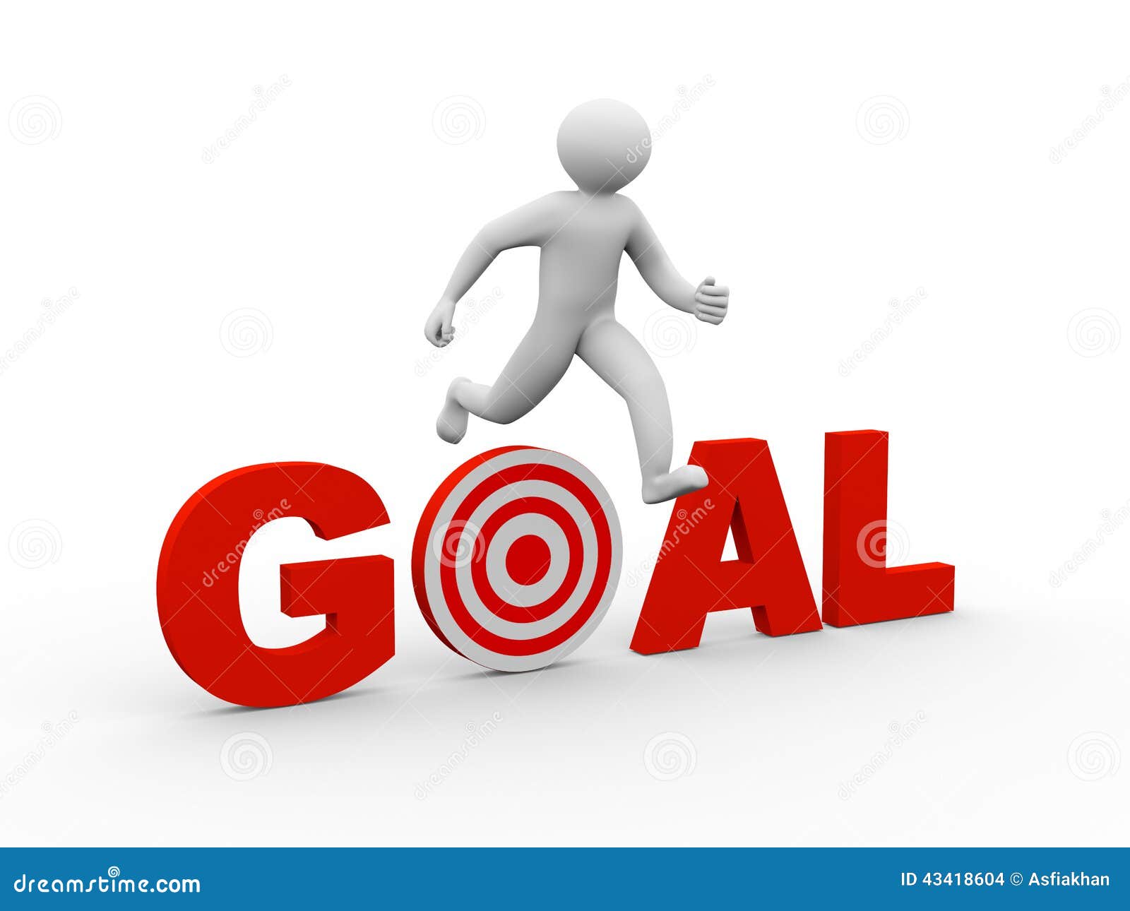 Uomo 3d Che Salta Sopra Lo Scopo Illustrazione di Stock - Illustrazione ...