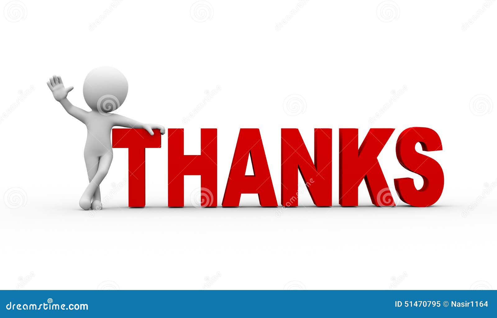 Uomo 3d Con I Ringraziamenti Di Parola Illustrazione di Stock ...