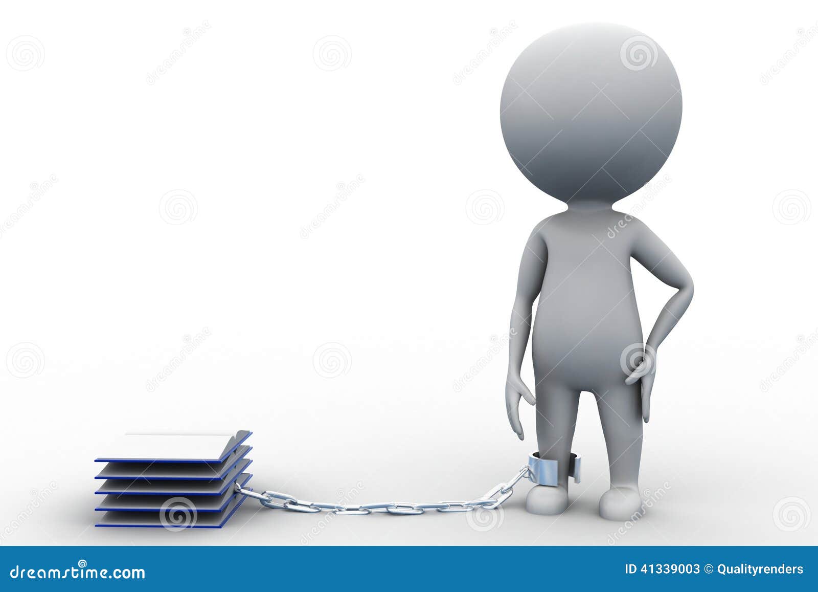 Uomo 3d Incatenato Ai Libri Illustrazione di Stock - Illustrazione di ...