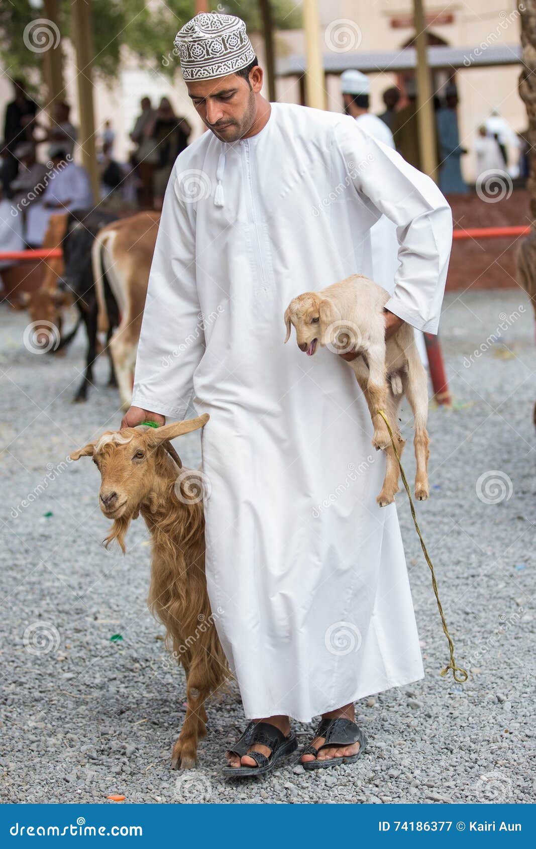 Uomo Dell'Oman Con La Sua Capra Fotografia Editoriale - Immagine di ...