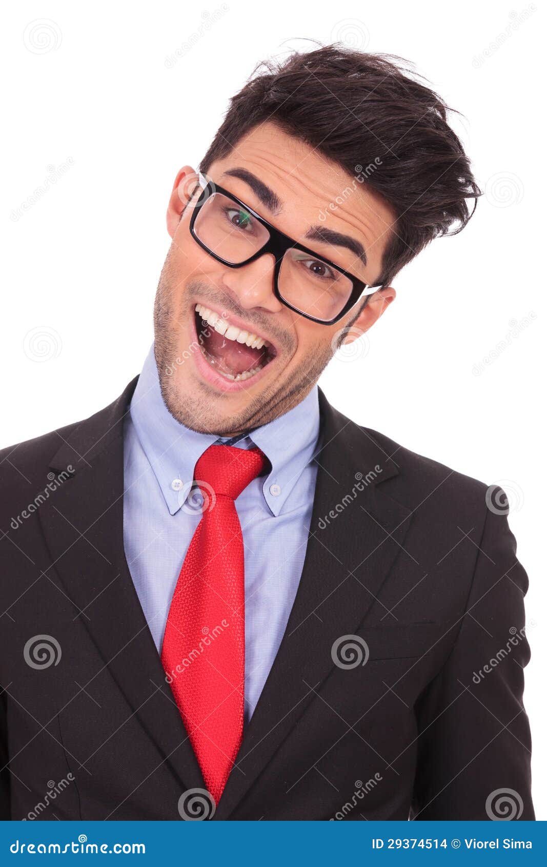 Uomo Di Affari Pazzo Con La Bocca Aperta Fotografia Stock - Immagine di ...