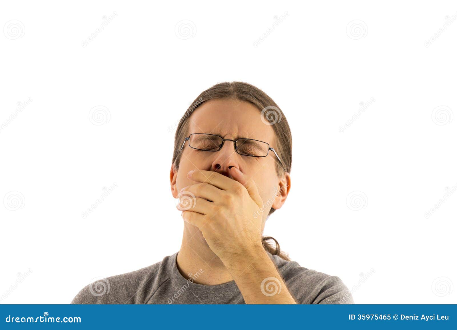 Uomo di sbadiglio immagine stock. Immagine di bianco - 35975465