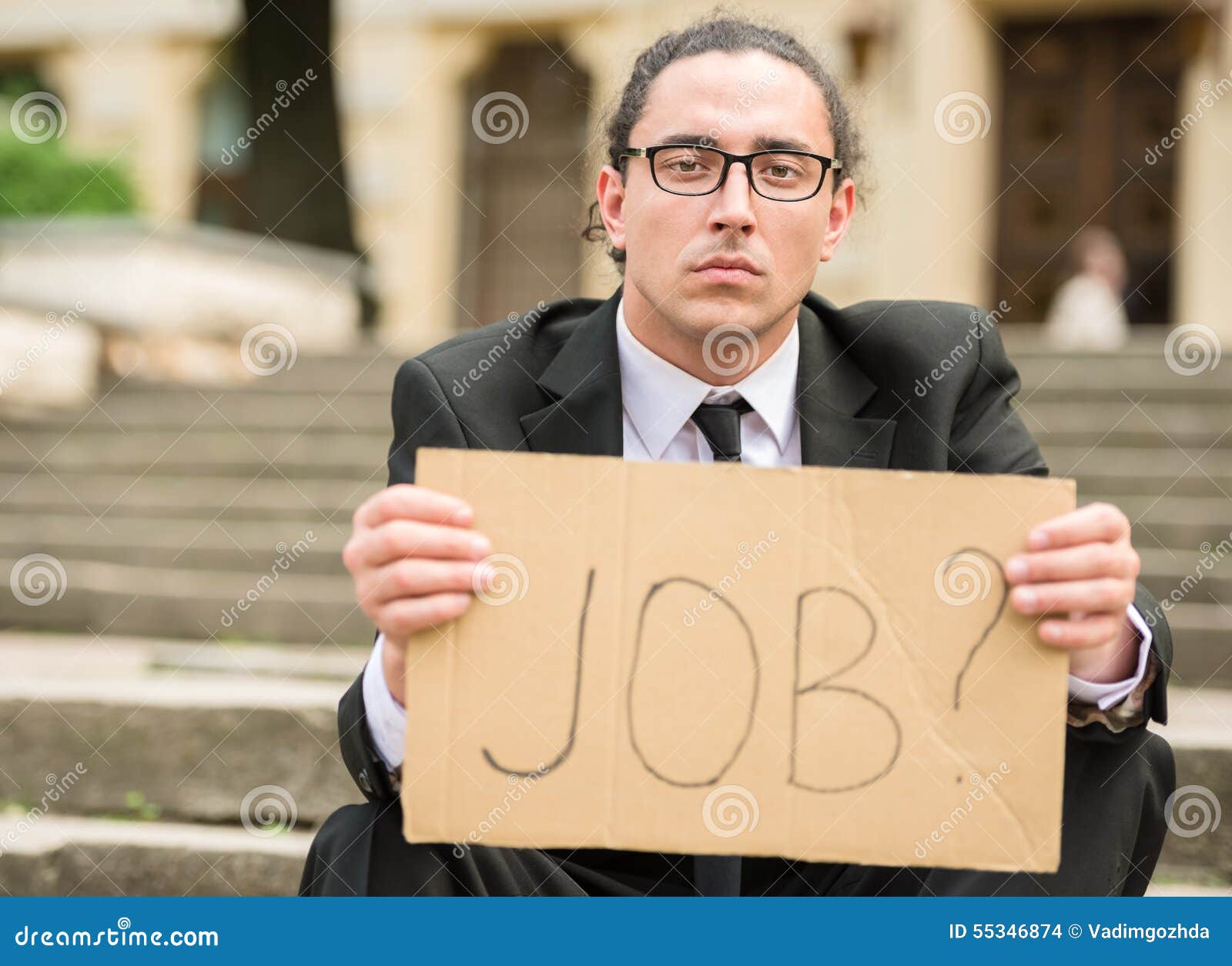 Uomo disoccupato fotografia stock. Immagine di manifesto - 55346874