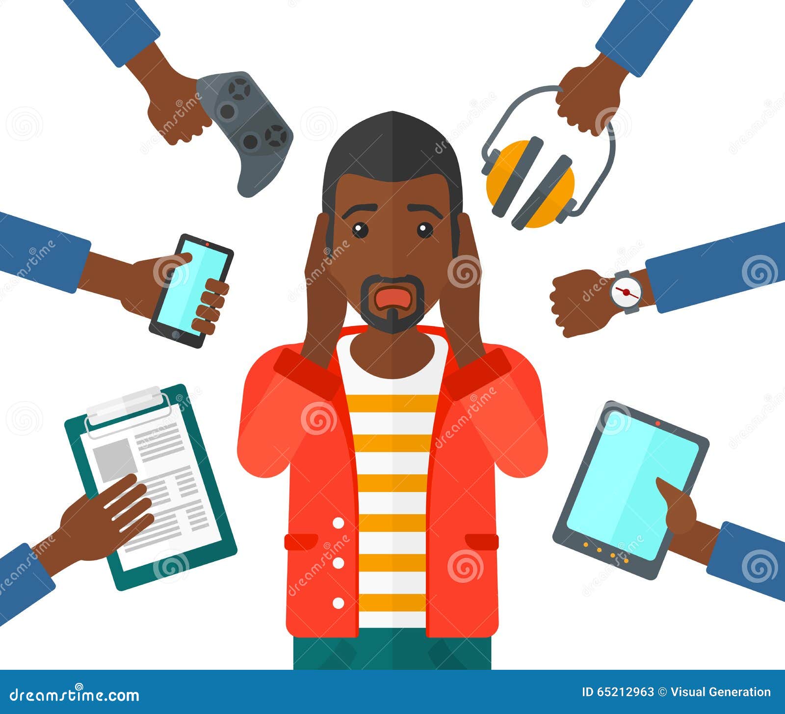 Uomo Disperato Con Gli Aggeggi Illustrazione Vettoriale - Illustrazione ...