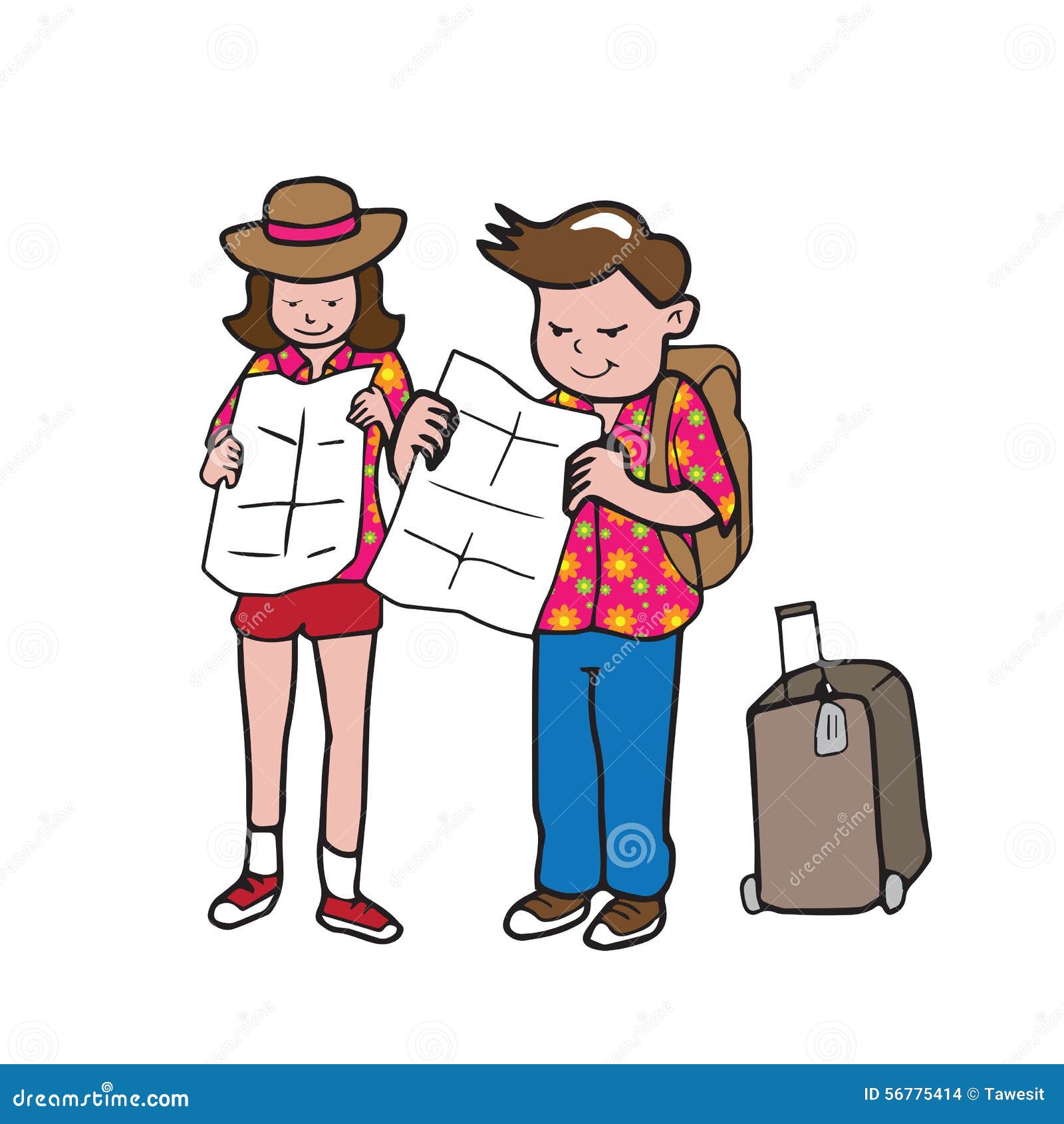 Uomo E Donna Del Viaggiatore Illustrazione Vettoriale - Illustrazione ...